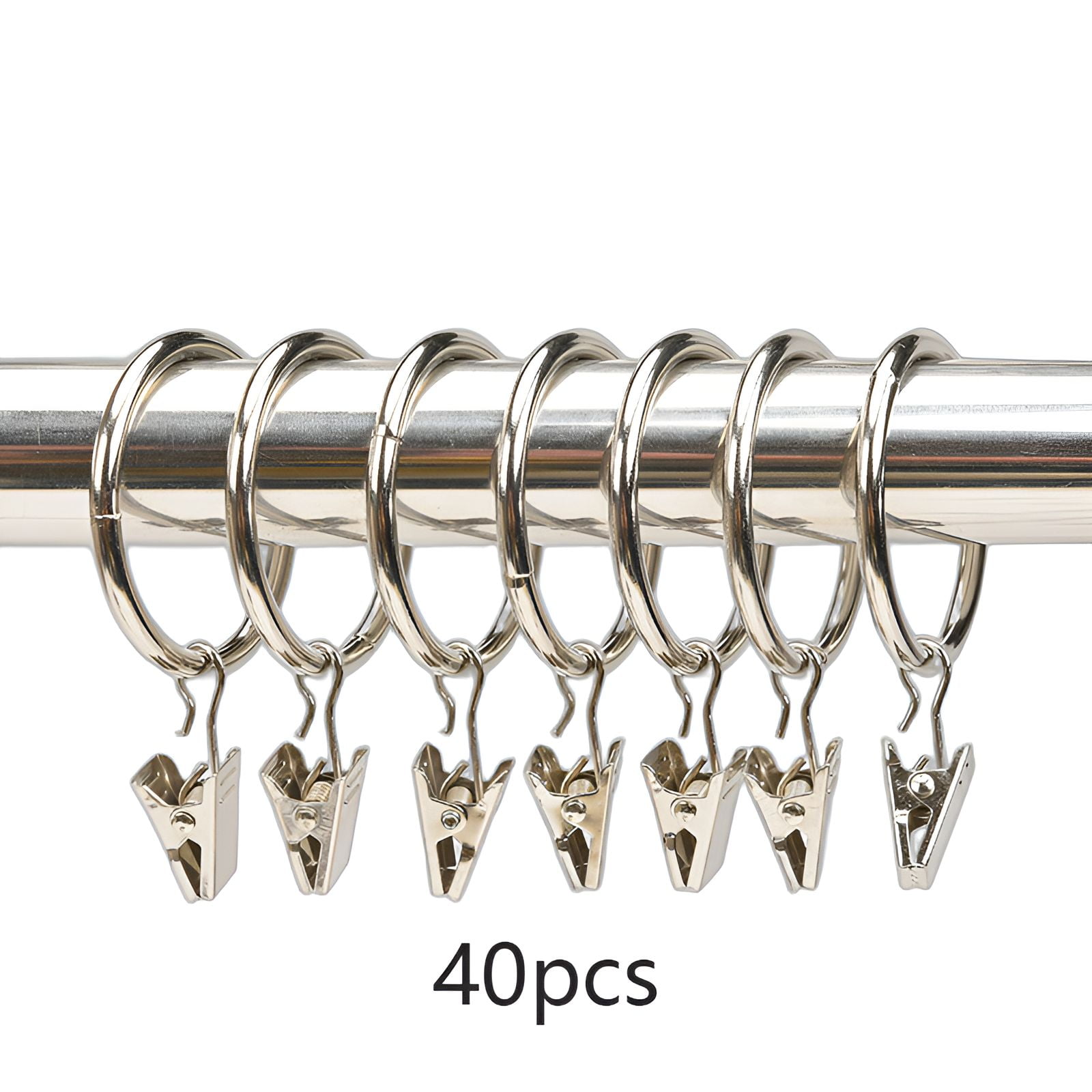 FACEGA 40Pcs Curtain Rings Various Sizes Curtain Clips Stable Structure ...