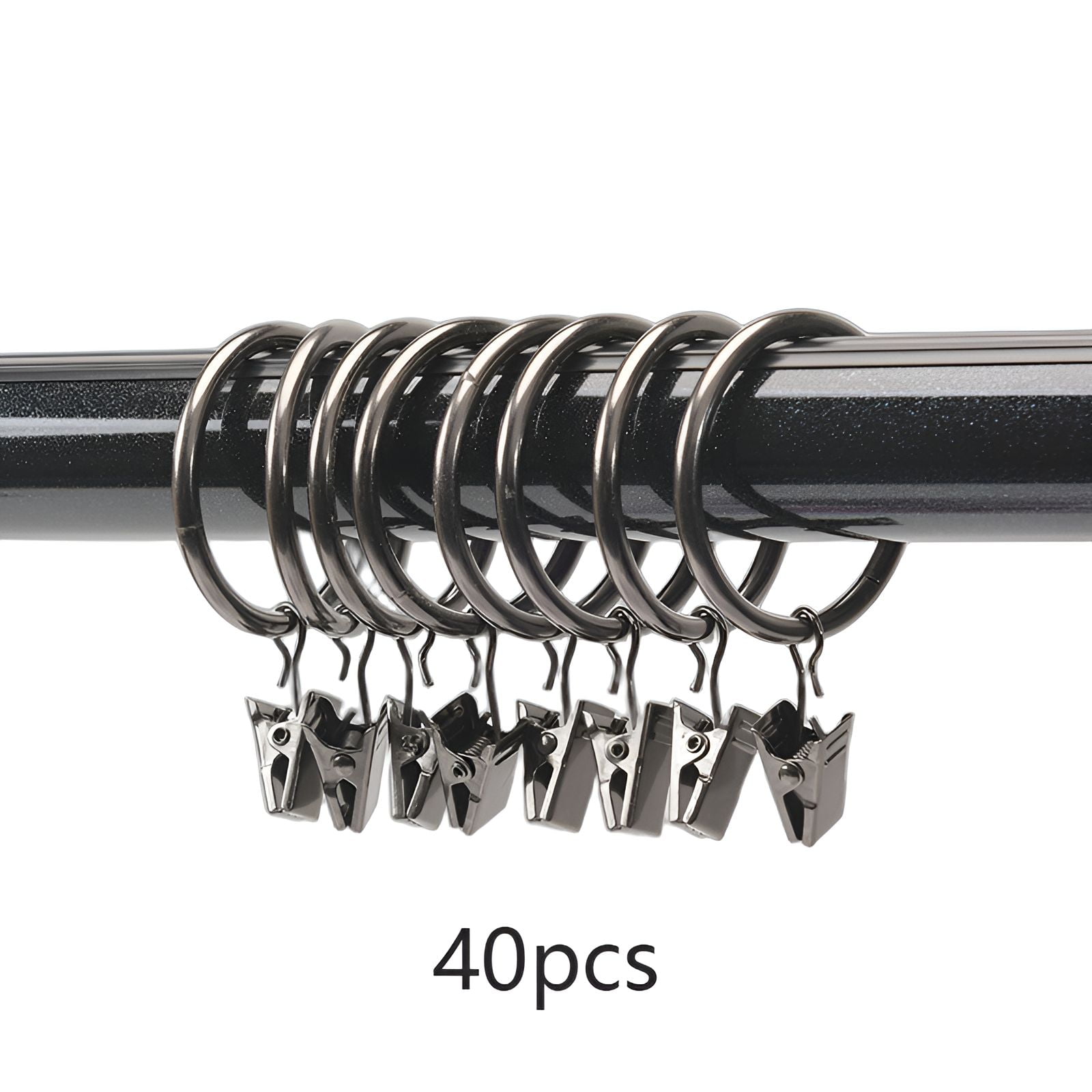 FACEGA 40Pcs Curtain Rings Various Sizes Metal Curtain Clip Rings ...