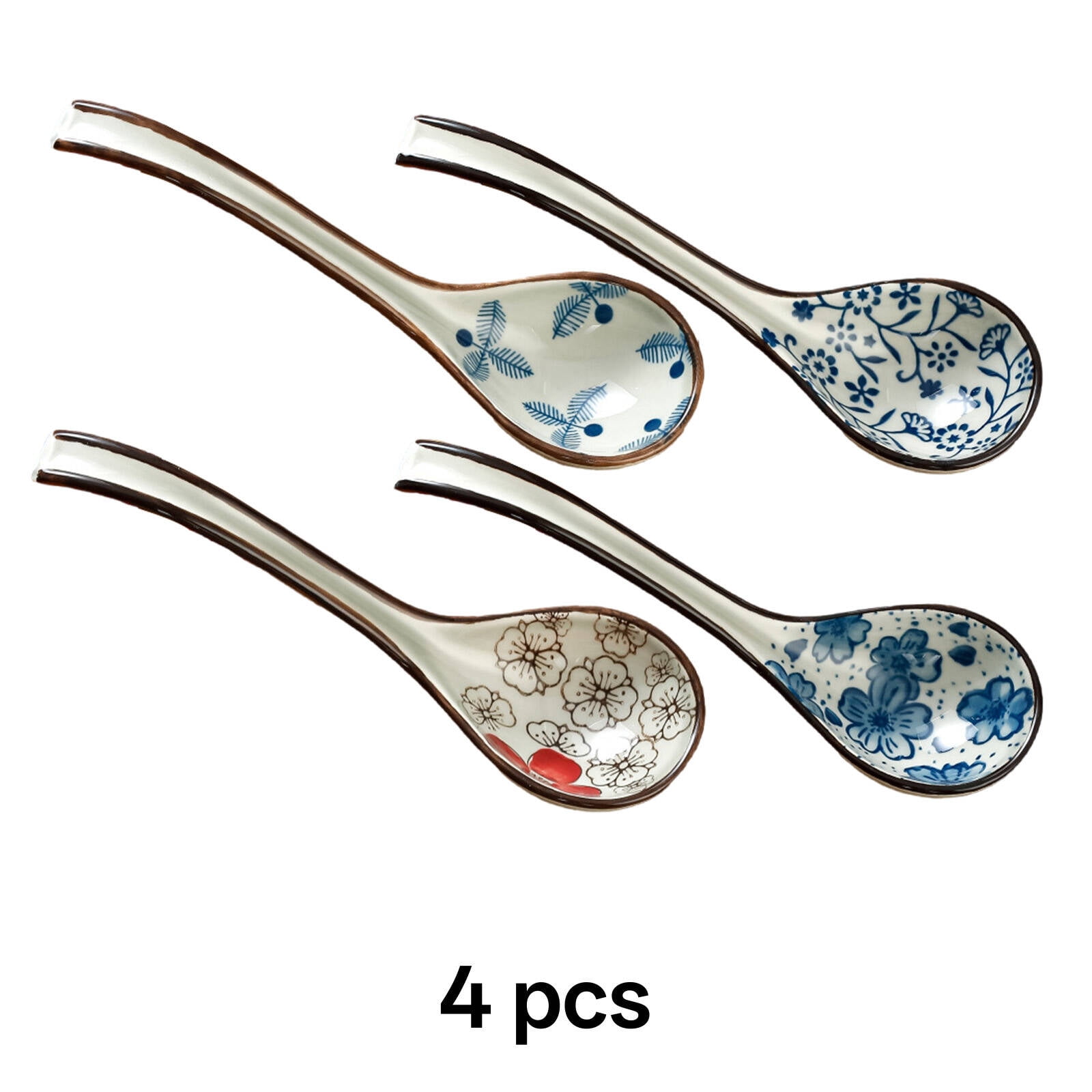 FACEGA 4Pcs Soup Spoons Asian Soup Spoon Soup Ladle,Blue9 - Walmart.com