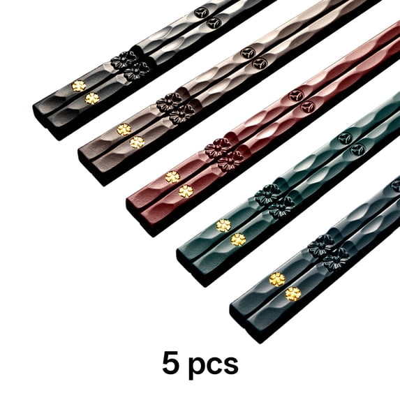 FACEGA 5Pairs Chop Sticks Solid Color Metal Chopsticks Retro Alloy ...
