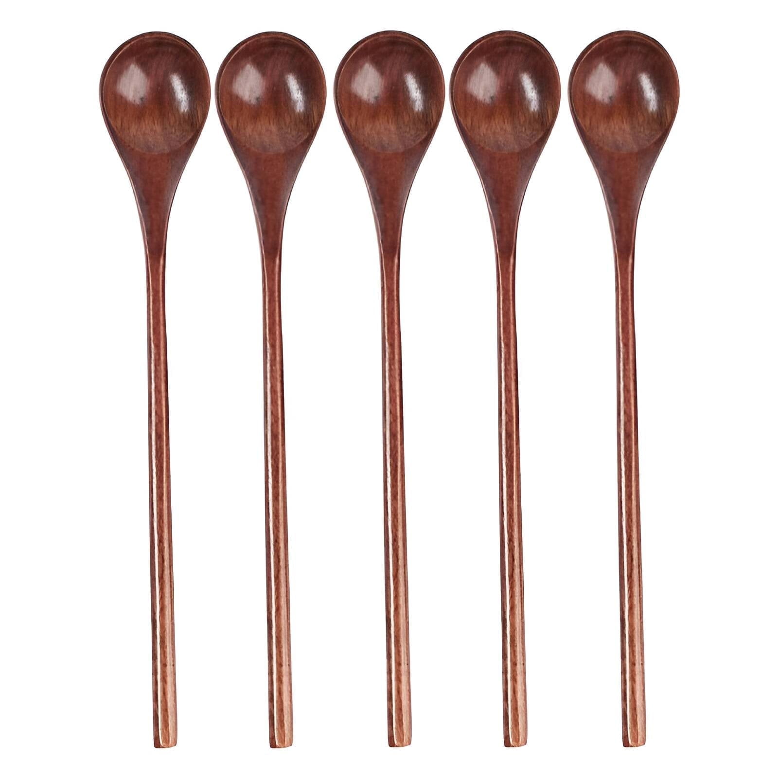 FACEGA 5Pcs Wooden Spoons,Twisted Handle Design Small Wooden Spoons ...