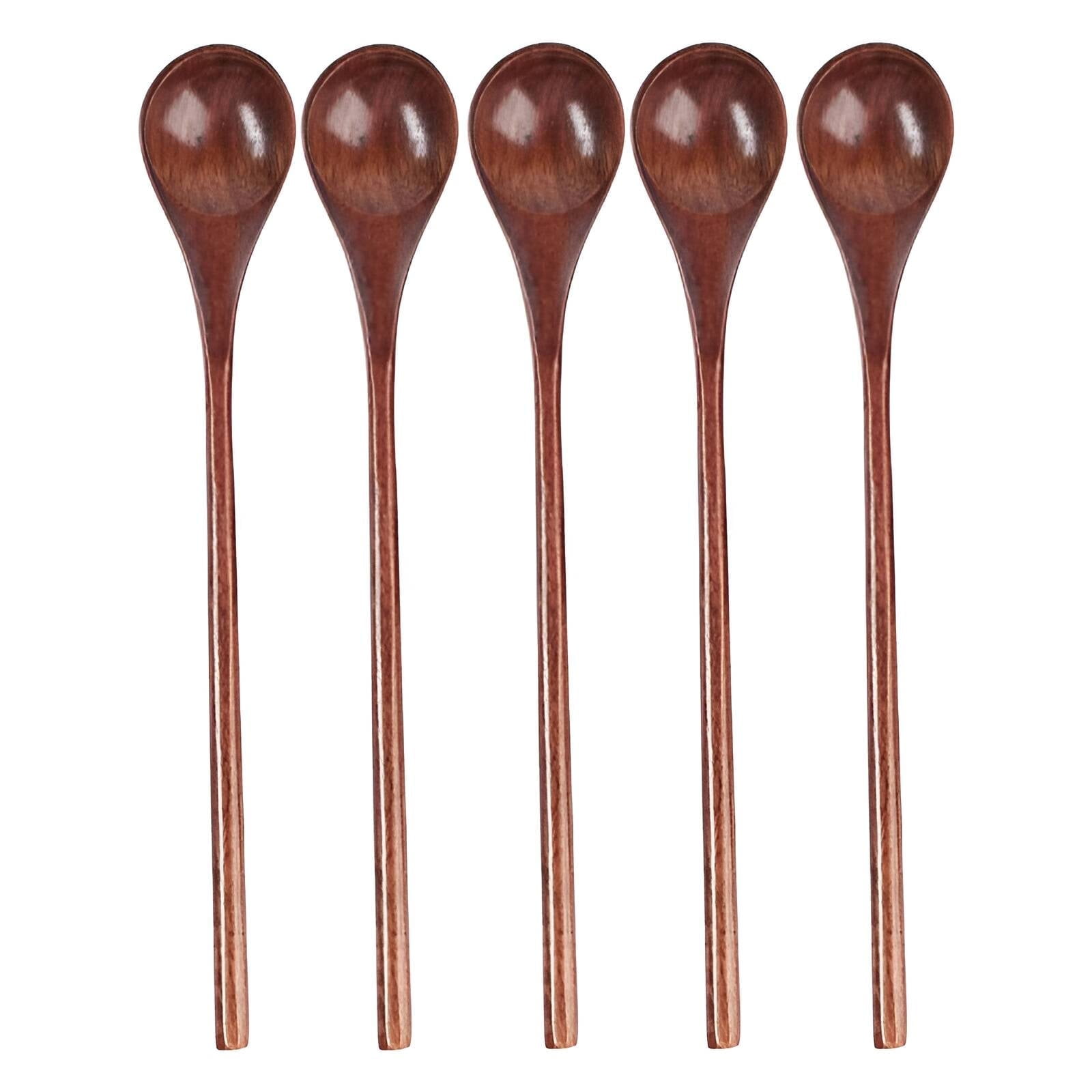 FACEGA 5Pcs Wooden Spoons,Twisted Handle Design Small Wooden Spoons ...