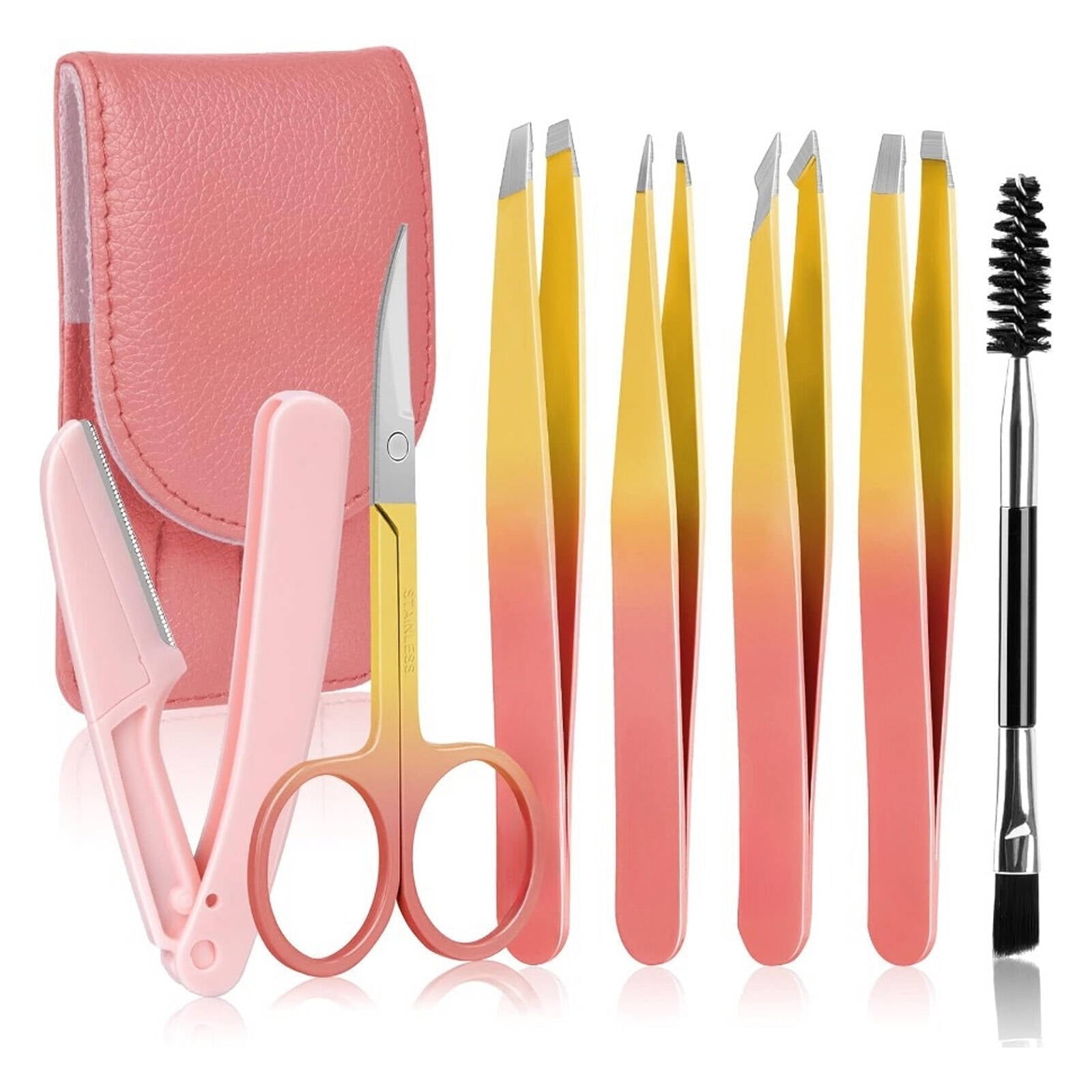 FACEGA 7Pcs Tweezers,Perfectly Aligned Tip Tweezers for Men,Rust ...