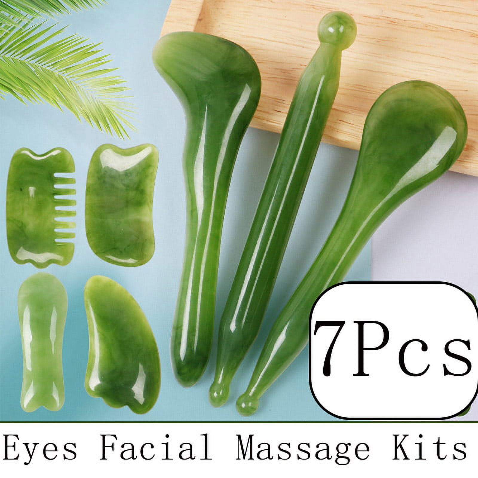 FACEGA 7pcs Scraping Massage Tool Kits, Natural Resin Scraper Board ...