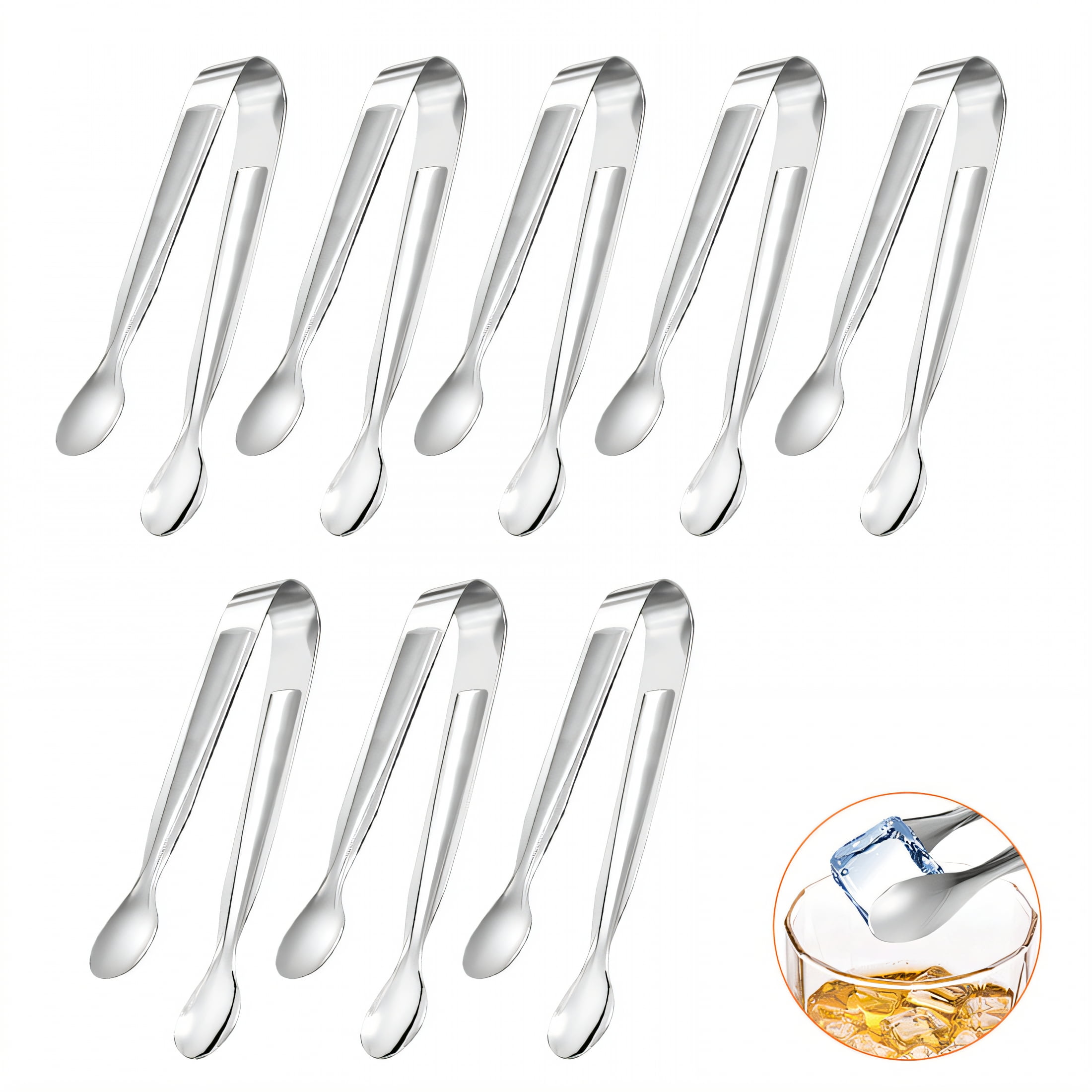 FACEGA 8Pcs Metal Tongs,Circular Clamp Head Stainless Steel Bbq Tongs,U ...