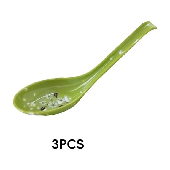 FACEGA Asian Soup Spoon,Chinese Soup Spoon with Elegant Floral Design ...