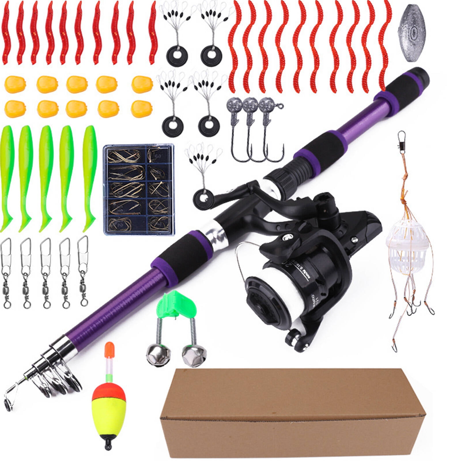 FACEGA Fishing Rod,Joints Portable Design Fishing Rod,Anti-Tangle Guide ...