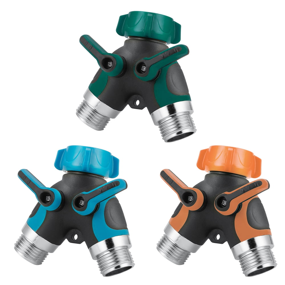 Garden Hose Splitter 2 Way,Heavy Duty Metal Water Hose Splitter with ...