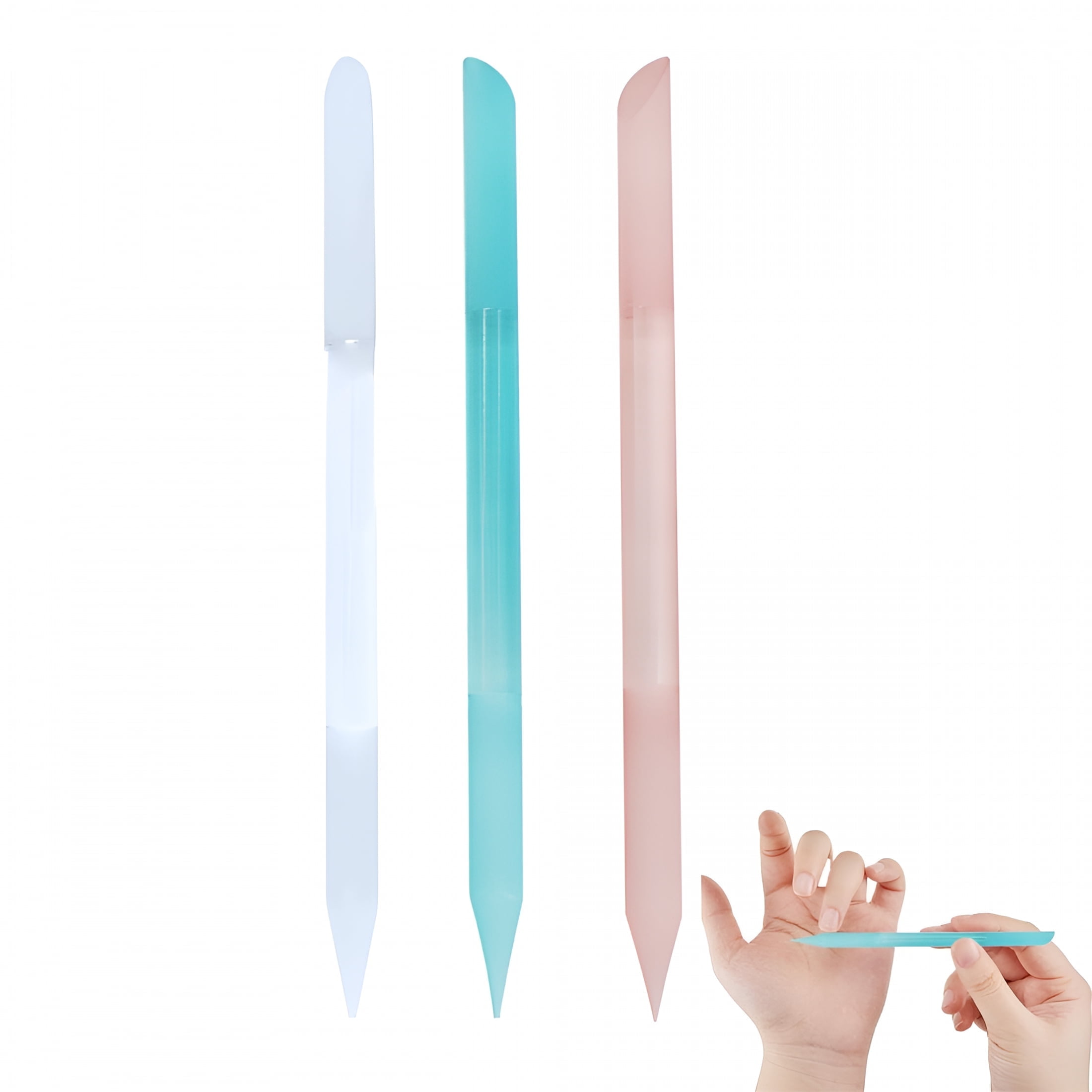 FACEGA Glass Cuticle Pusher Set Cuticle Remover Glass Nail File Dual ...