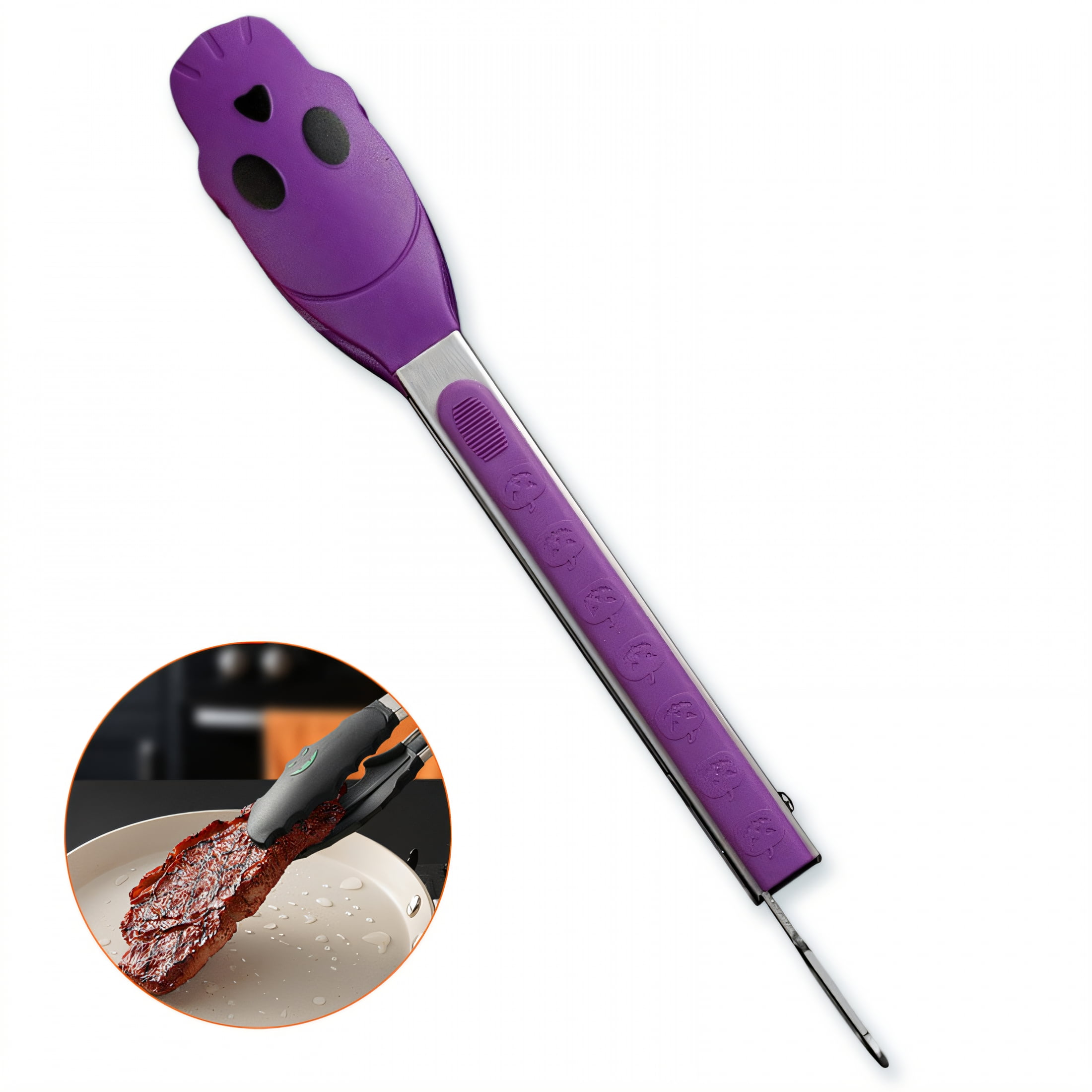 FACEGA Metal Tongs,Silicone Clip Head Stainless Steel Kitchen Tongs for ...