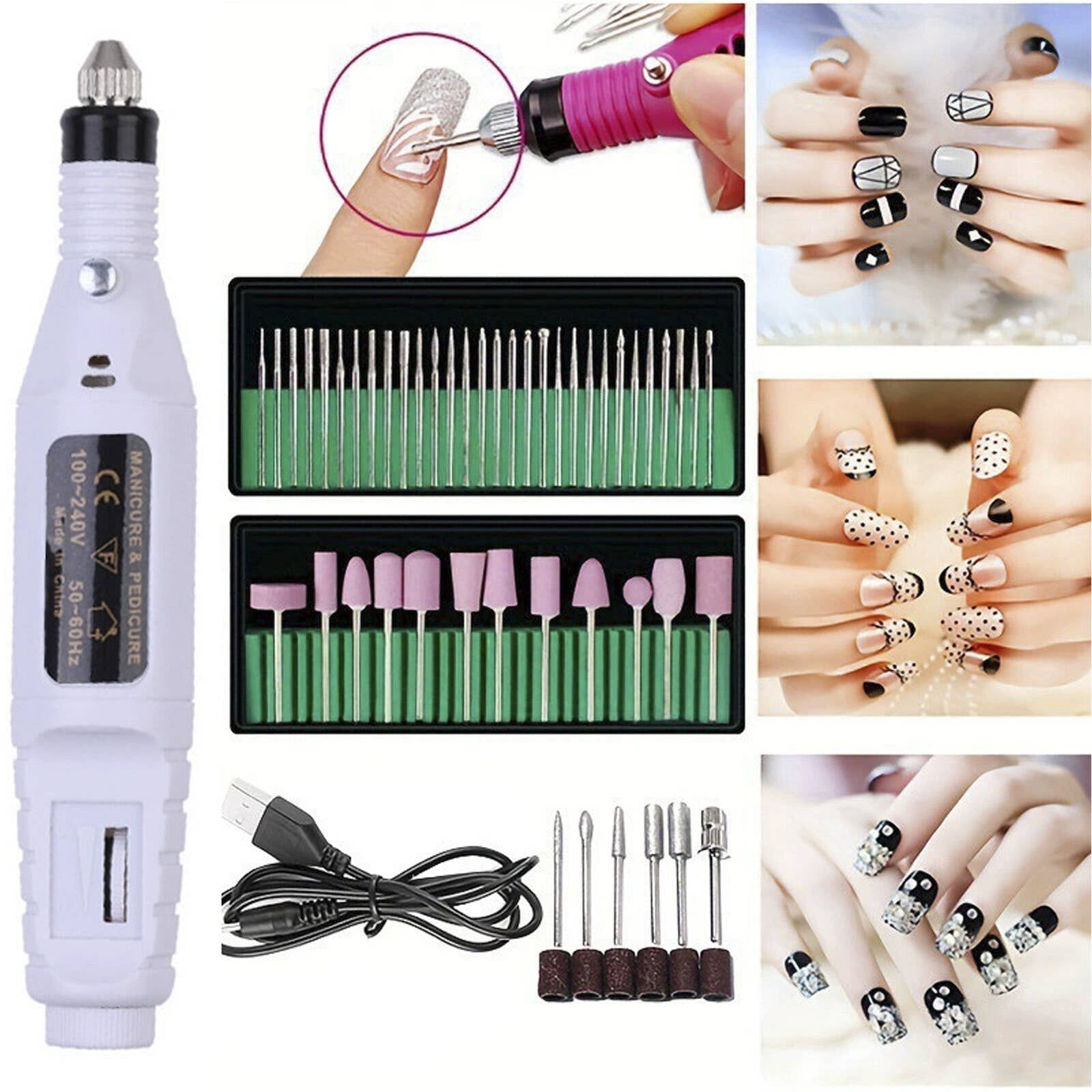 FACEGA Nail Filer Electric Nail Care Nail Drill Kit Nail File Toenail ...