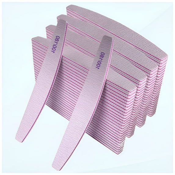FACEGA Nail Files (100 Pcs), 100/180 Grit Nail File Emery Board Bulk ...
