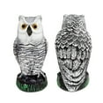 FACEGA Owl Garden Statue with LED Light,Weather-Resistant Owl Decoy for ...