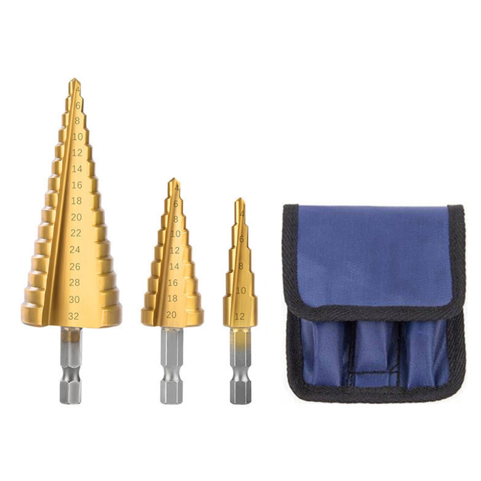 FACEGA Pcs Drill Bits,Titanium Coated Surface Cobalt Drill Bit Set,Step ...