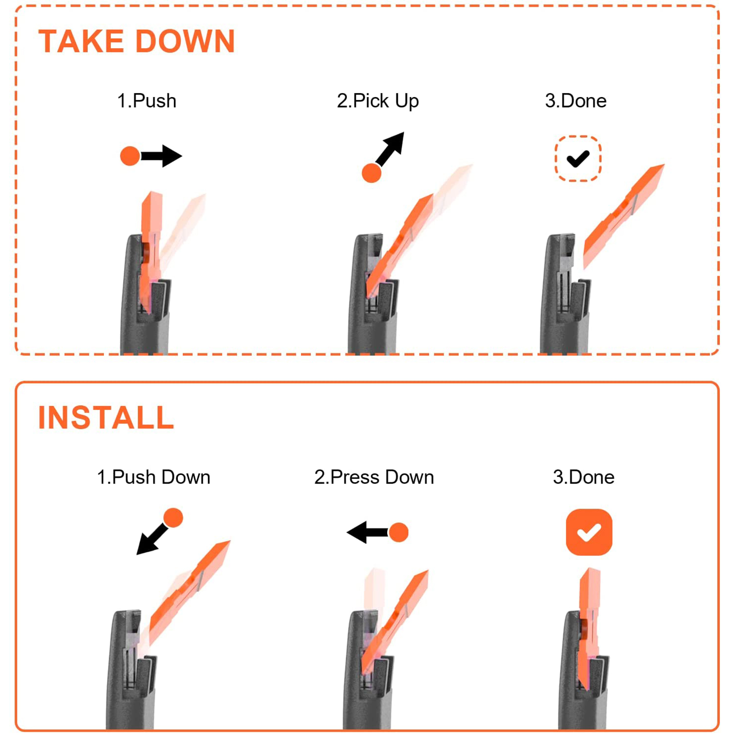 FACEGA Plastic Razor Blade Scraper Decal Sticker Remover Tool 2 Pack ...