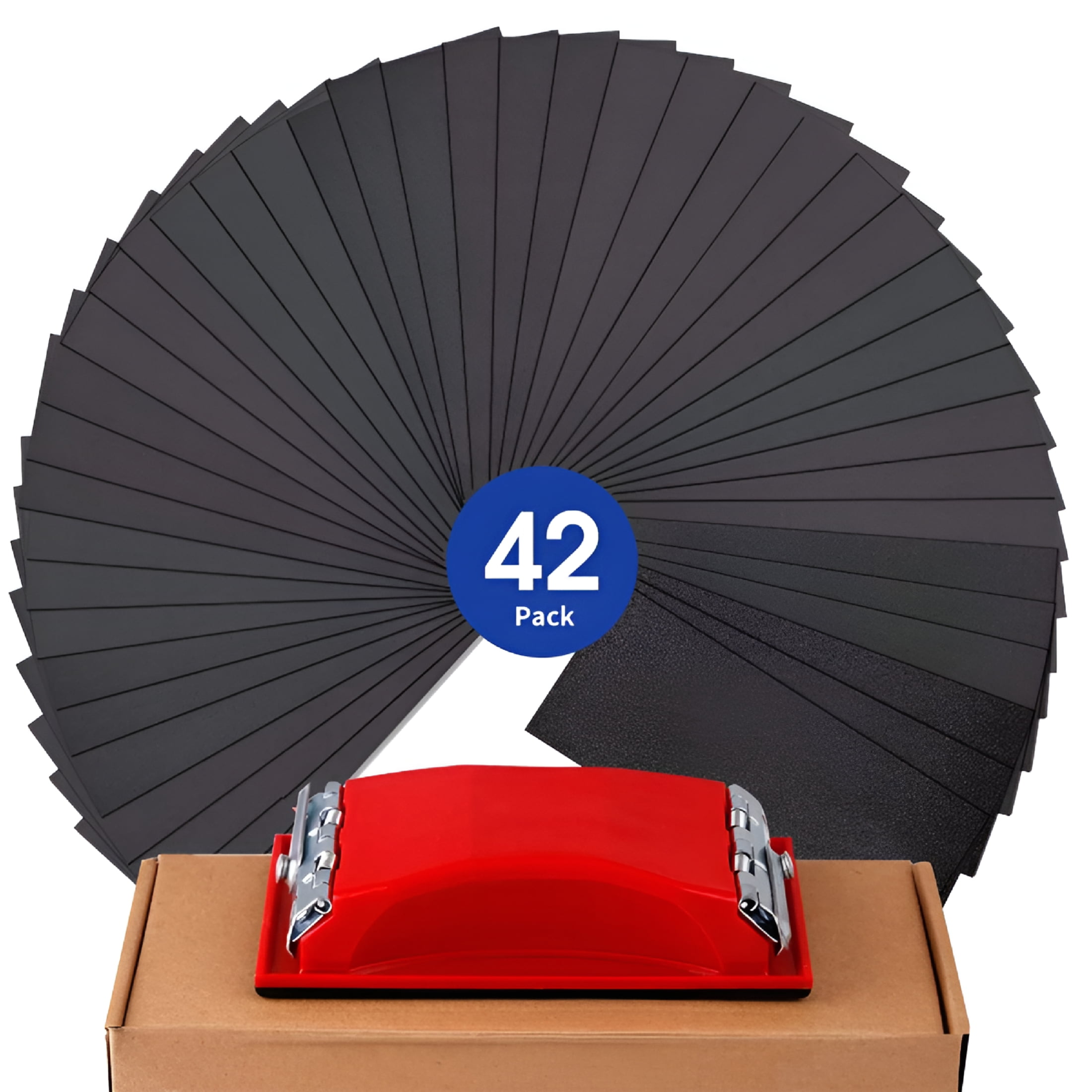 FACEGA Sandpaper Sheets,42 Pcs Sand Paper Assortment Pack,12 to 3 Grit ...