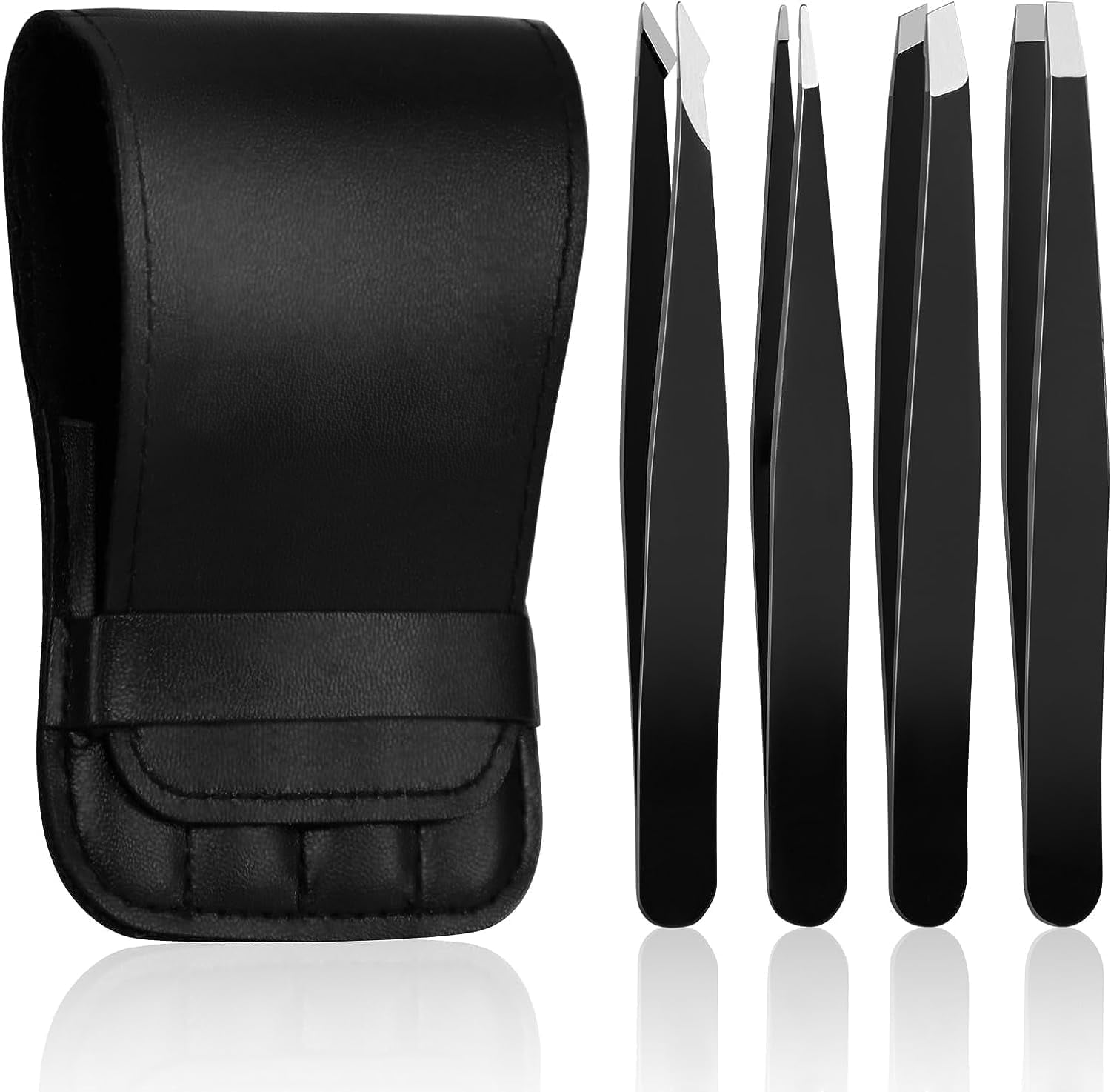 Huauoo 4 Pcs Stainless Steel Tweezers Set Multi-Use Hair Removal ...