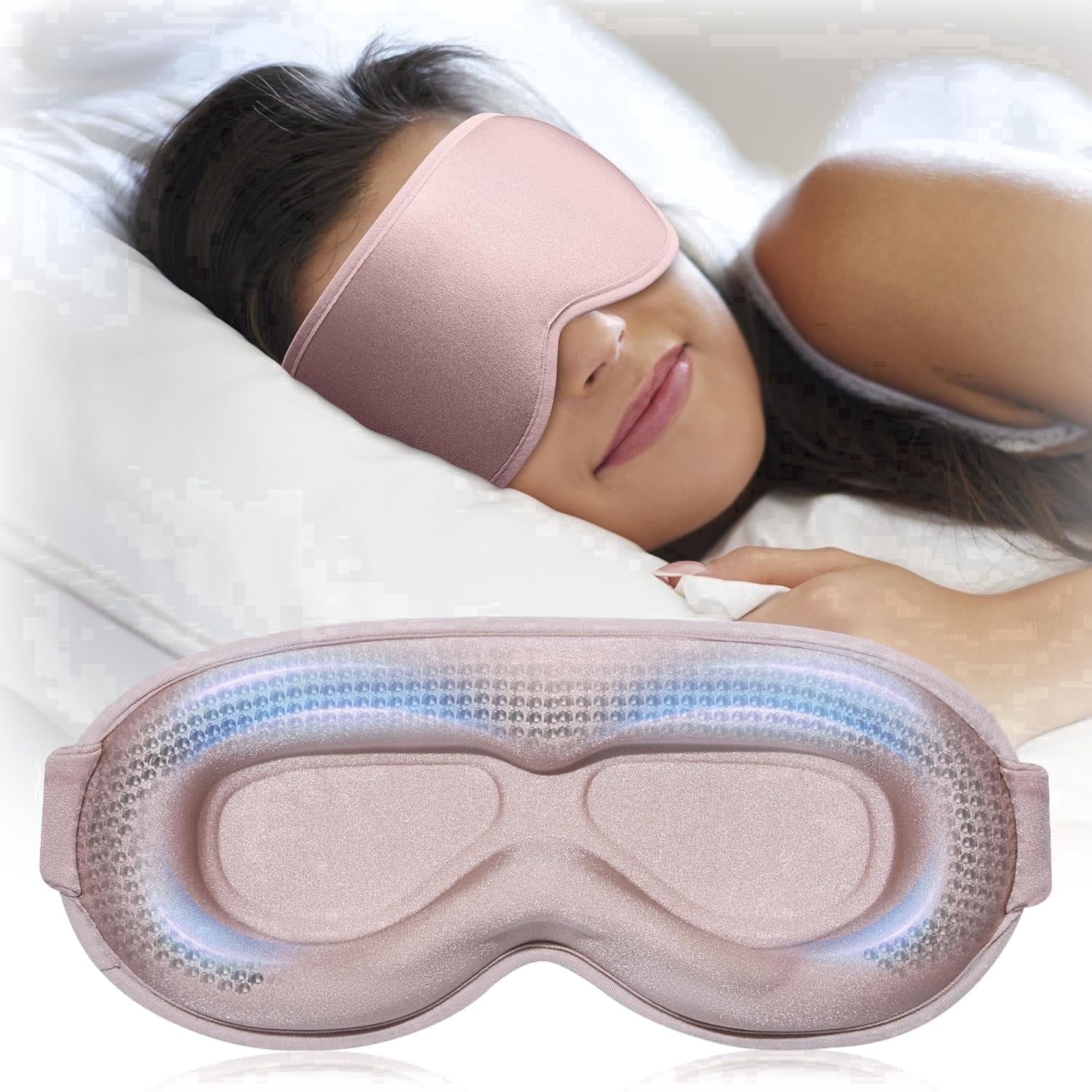 FACEMOON Blackout Weighted Sleep Mask for Men and Women 3D Comfort Zero ...