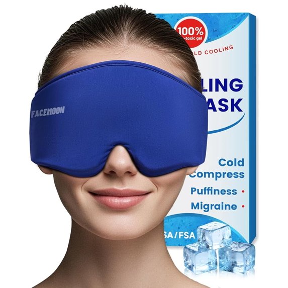 FACEMOON Cooling Eye Mask Set for Headache Relief Puffy Eyes Comfort ...
