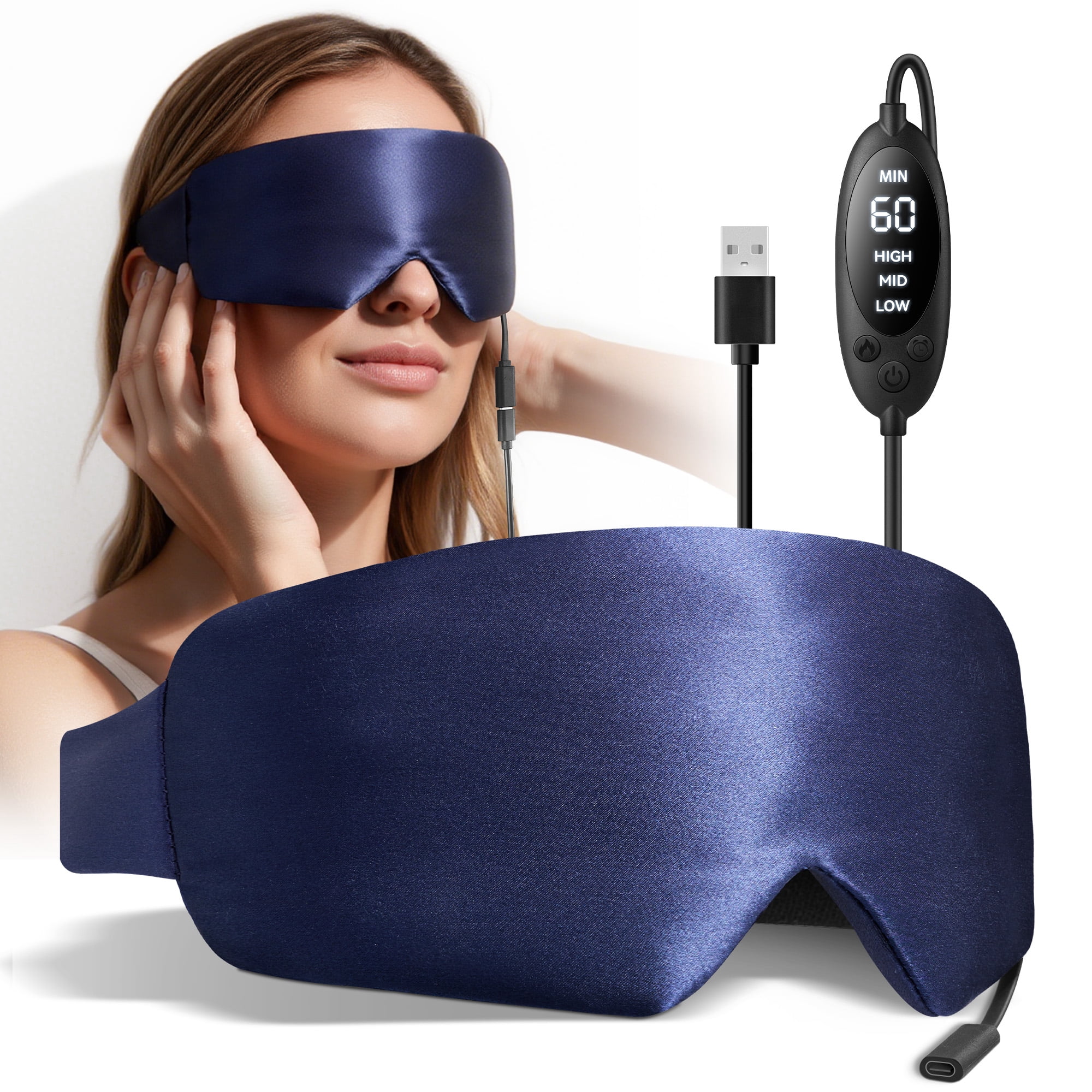 FACEMOON Heated Eye Mask for Dry Eyes – Electric USB Heat Mask for ...