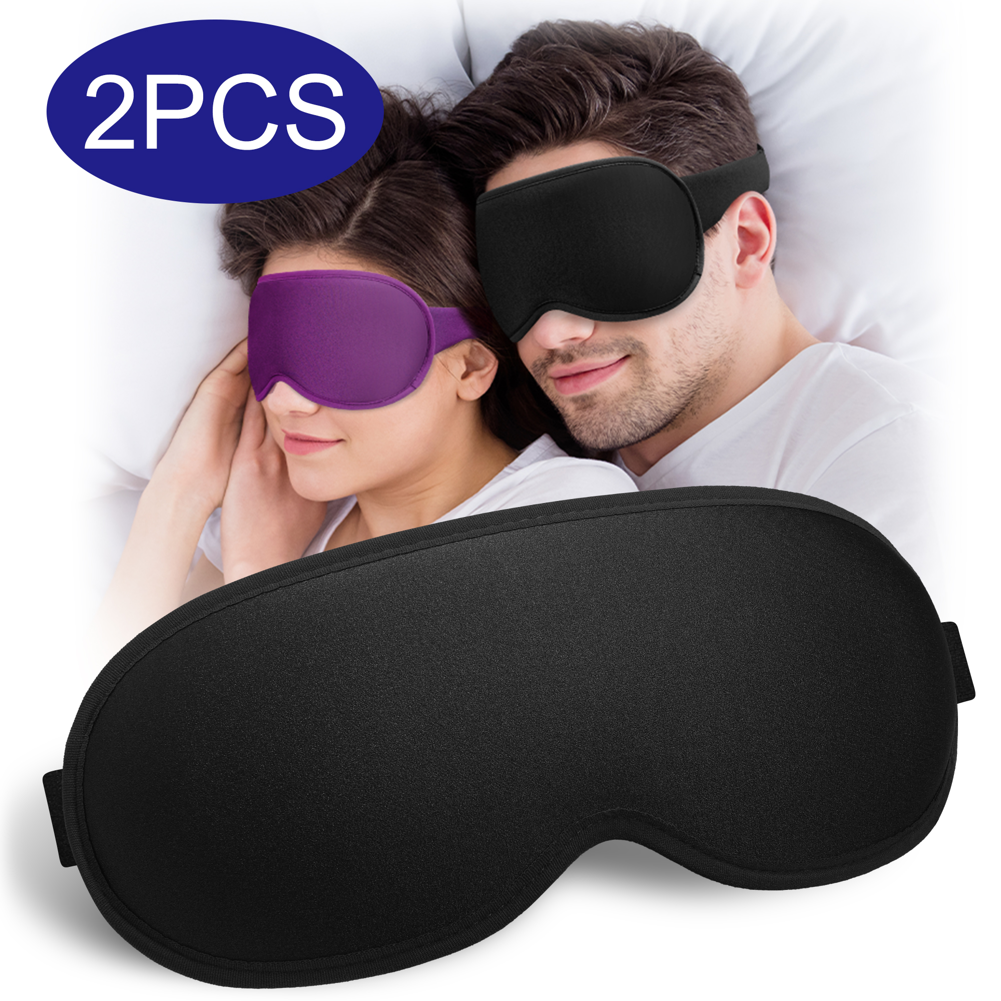 FACEMOON Weighted 3D Sleep Mask - 100% Blackout Eye Mask for Sleeping ...