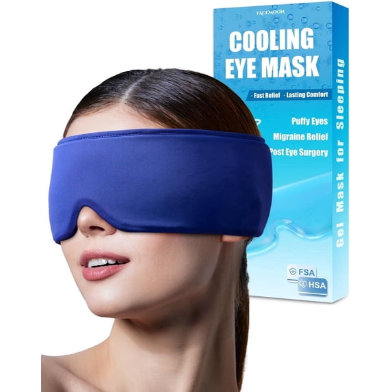 FACEMOON Adults Ice Soft Weighted Gel Cooling Comfort Eye Mask for ...