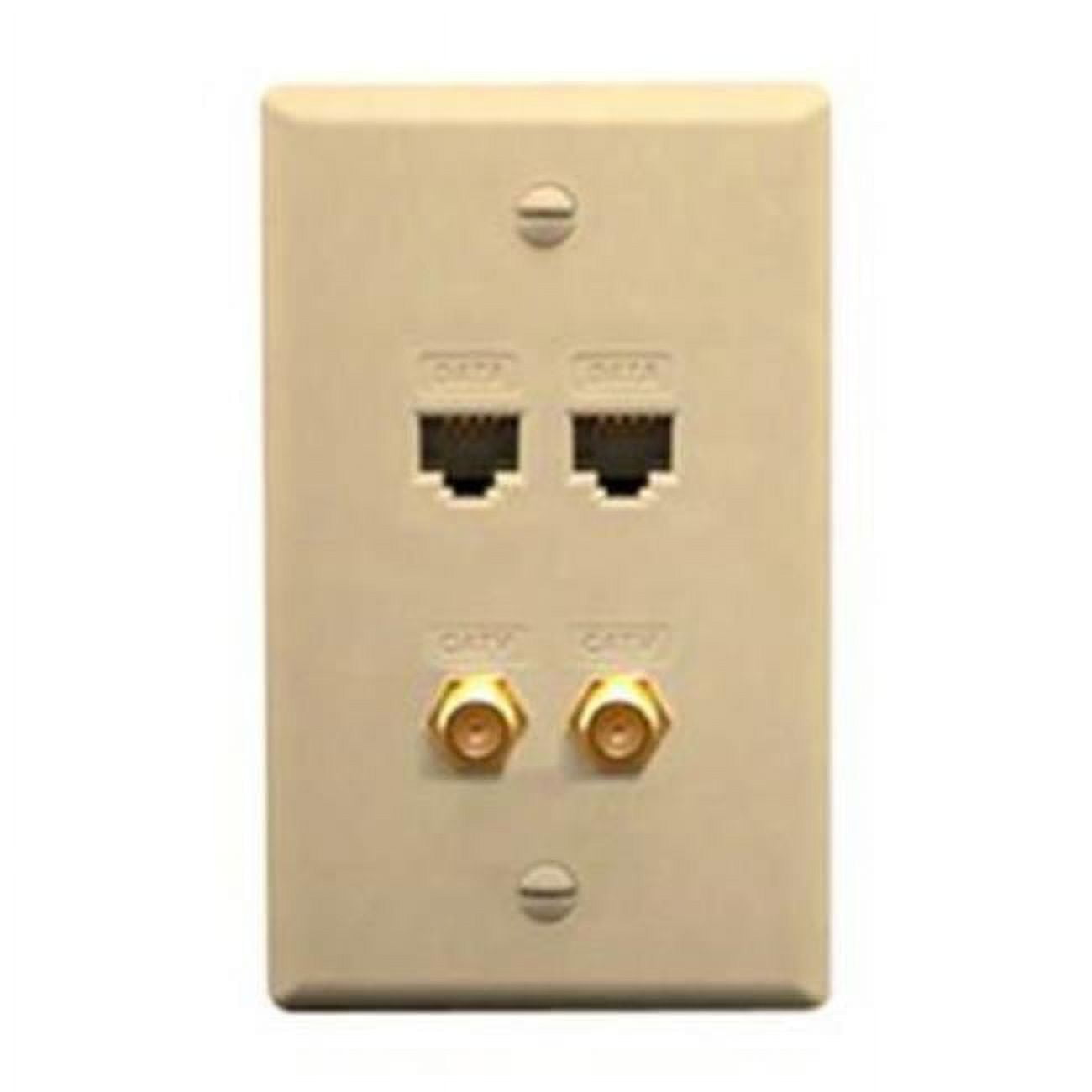 ICC 2 Data & 2 F-type Integrated Faceplate - RJ-45 Network, Type F ...