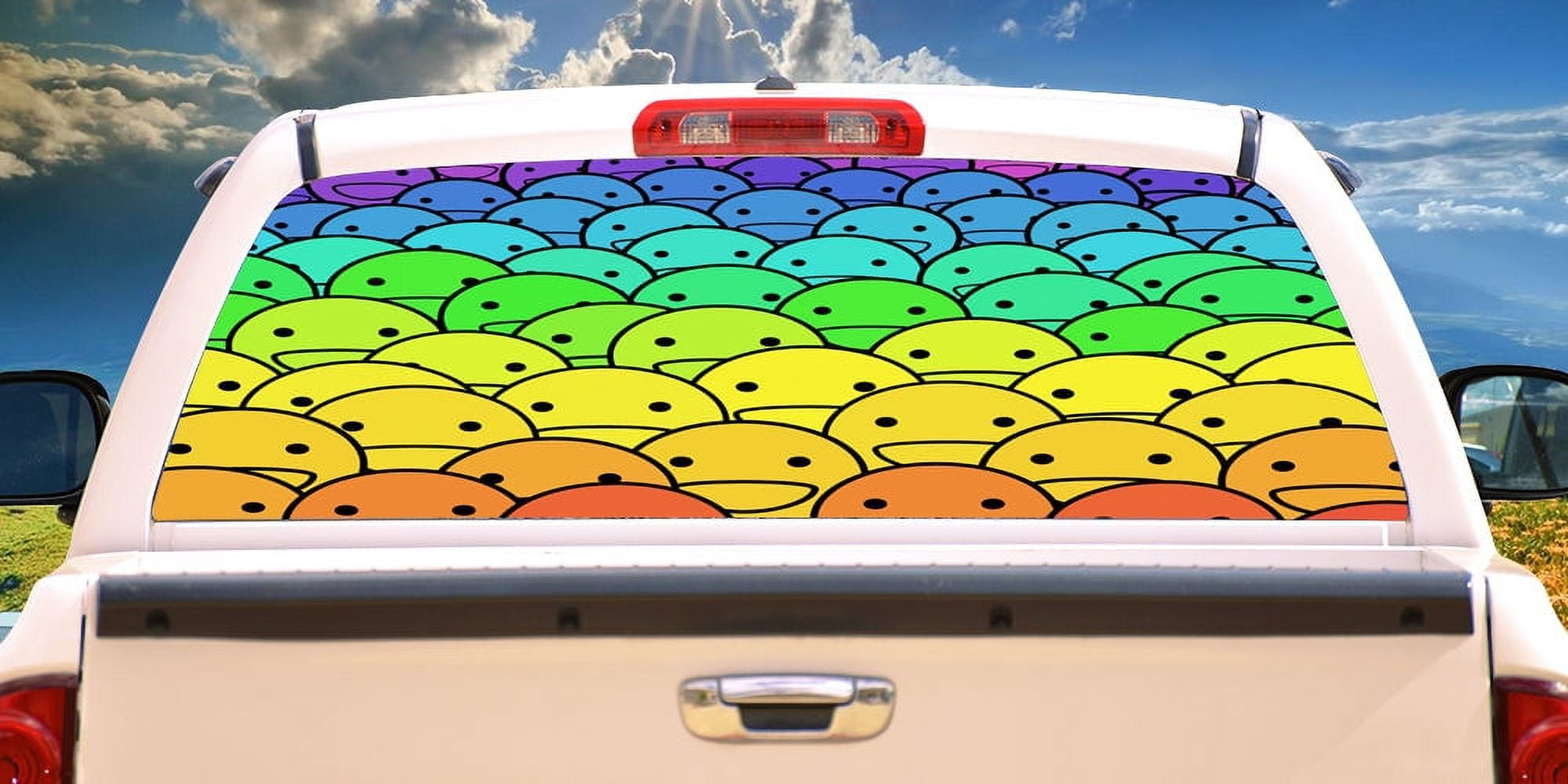 FACES Rear Window Graphic back truck decal suv view thru vinyl ...