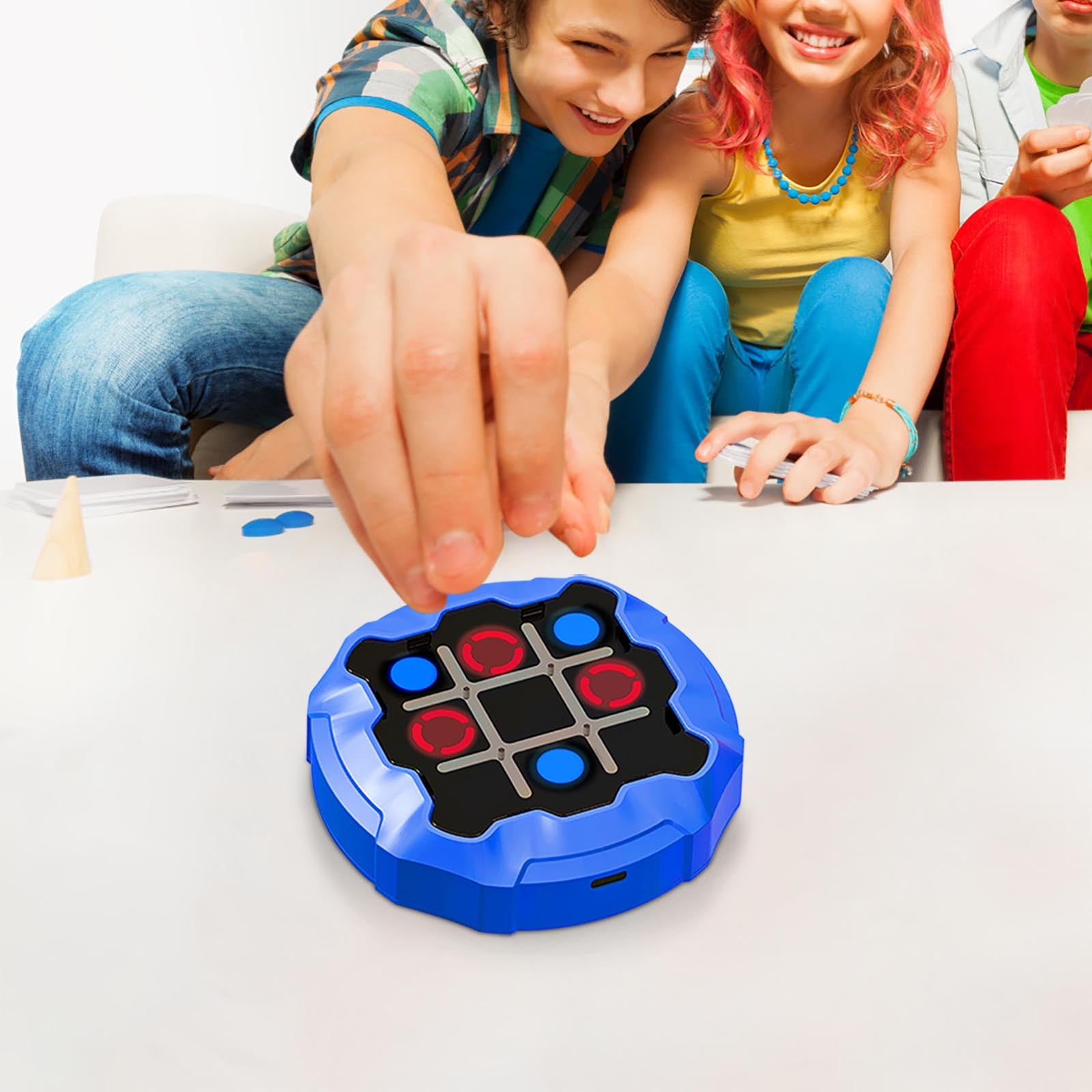 FACESOW 4-in-1 Mini Tic Tac Toe Bolt Game, Electronic Handheld Game ...