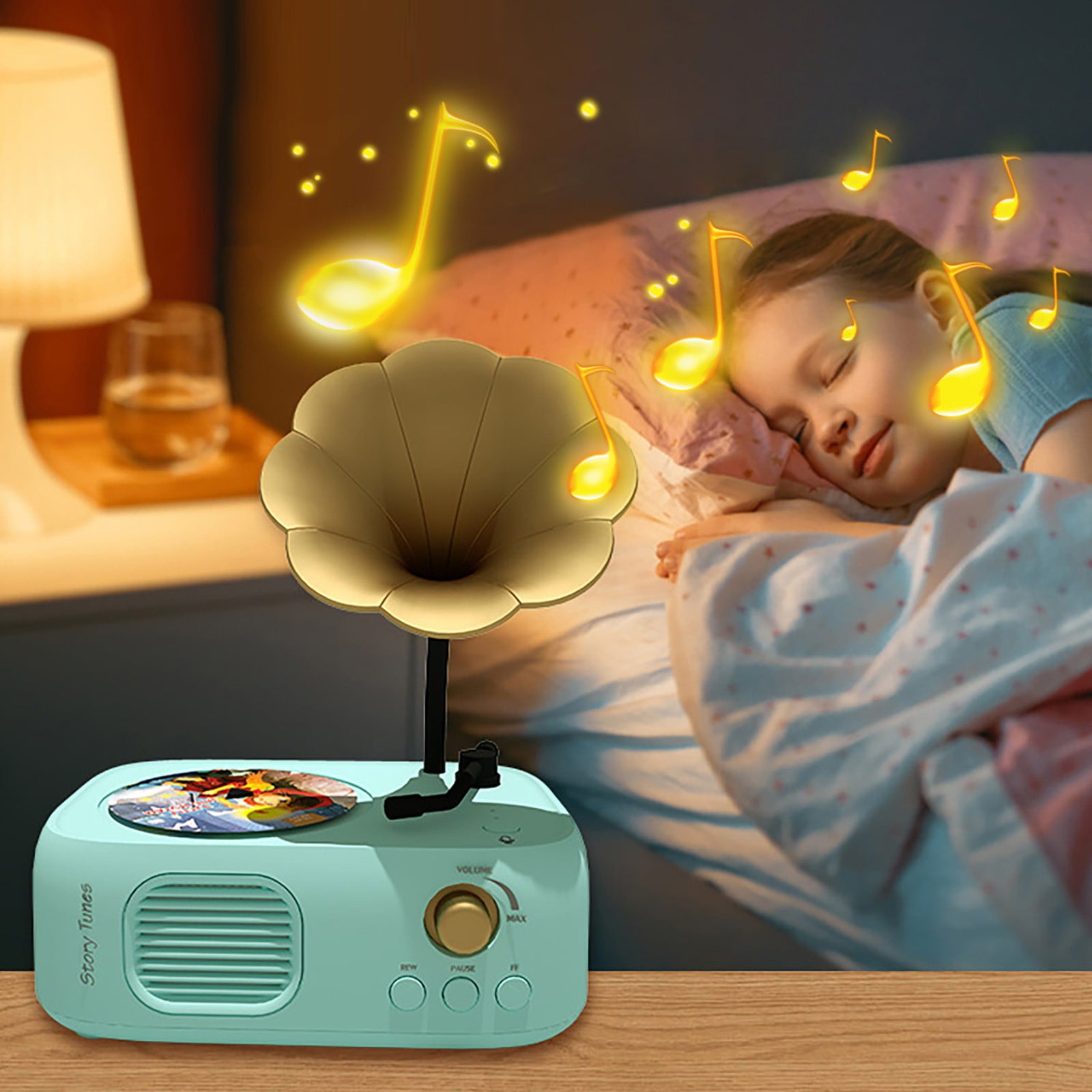 FACESOW Kids Gramophone with 97 Learning Cards, 2024 New Toddler ...