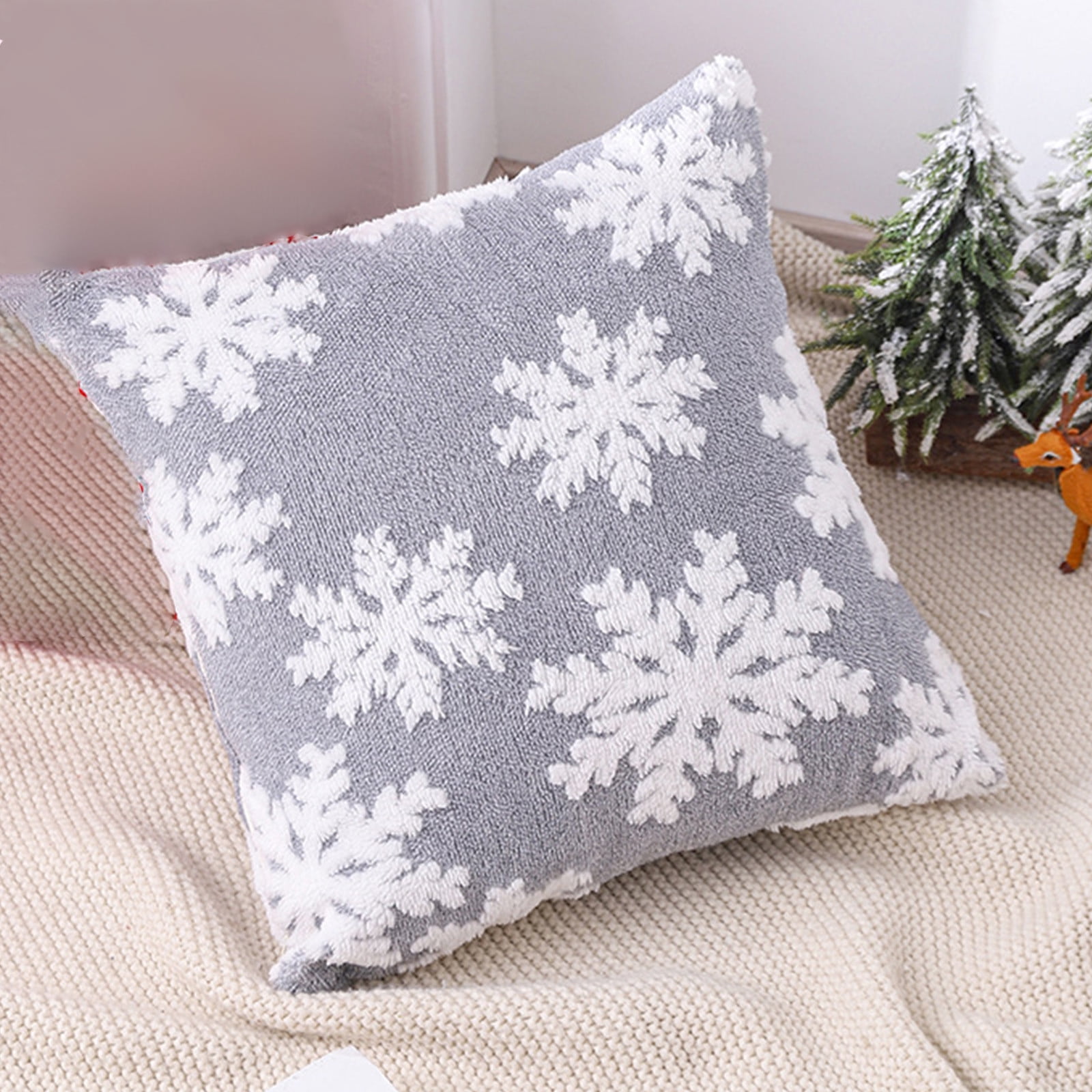 FACESOW Pillow Gray Classy Accent Pumpkin Throw Pillows Couch Bed Sofa ...