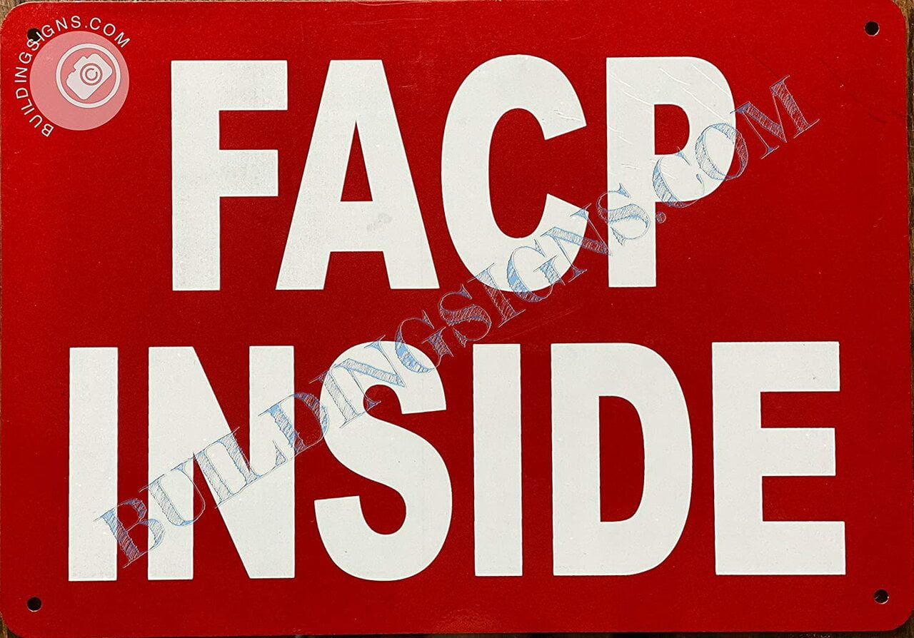 FACP Inside Sign-FIRE Alarm Control Panel Inside Sign (Reflective RED ...