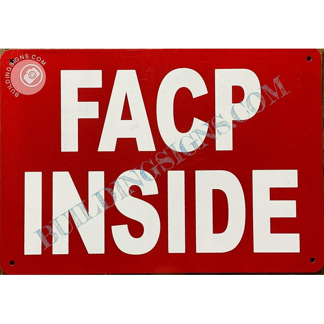 FACP Inside Sign-FIRE Alarm Control Panel Inside Sign (Reflective RED ...