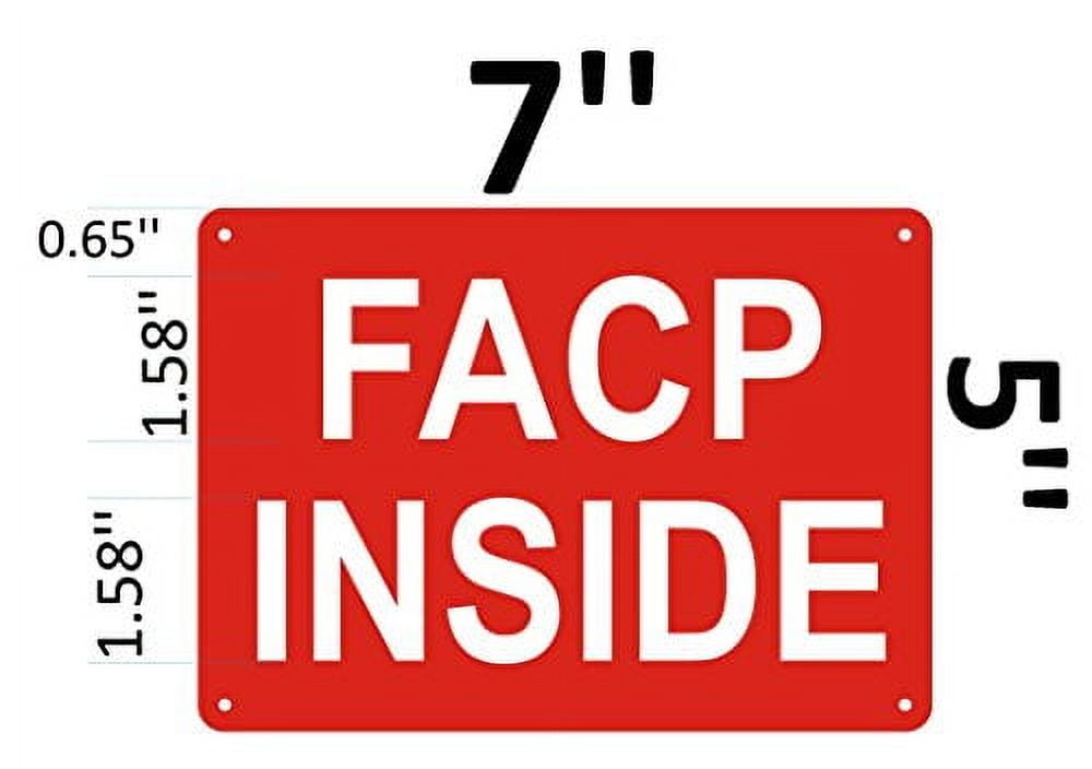 FACP Inside Sign -Fire Alarm Control Panel Sign (RED,Aluminum 7X5 ...