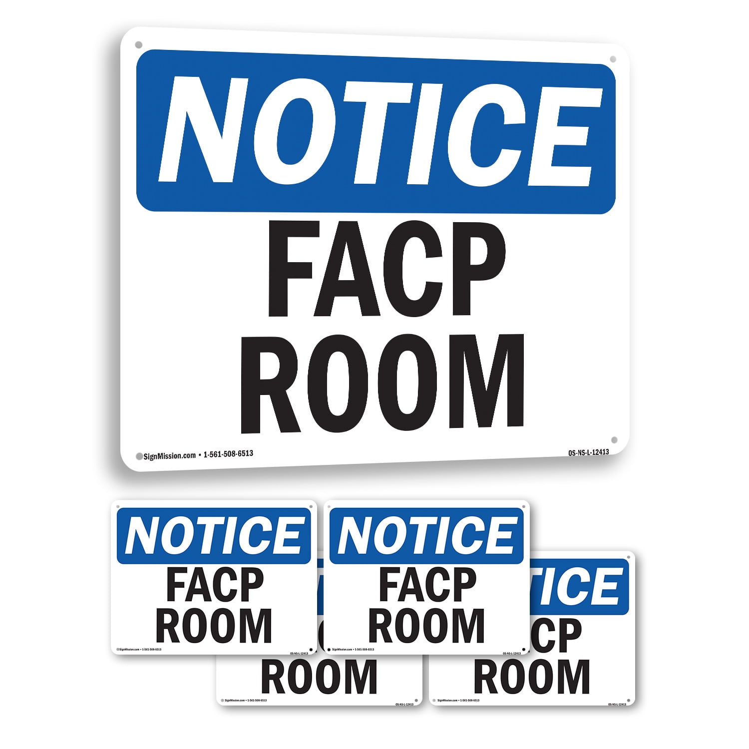 FACP Room OSHA Notice Rigid Plastic Sign 24 Inch x 18 Inch - 5 Pack ...