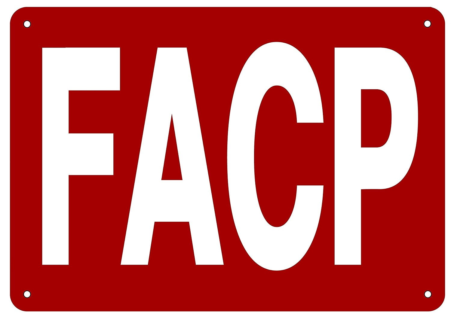 FACP SIGN (Aluminium Reflective Signs, RED 7x10) - Walmart.com