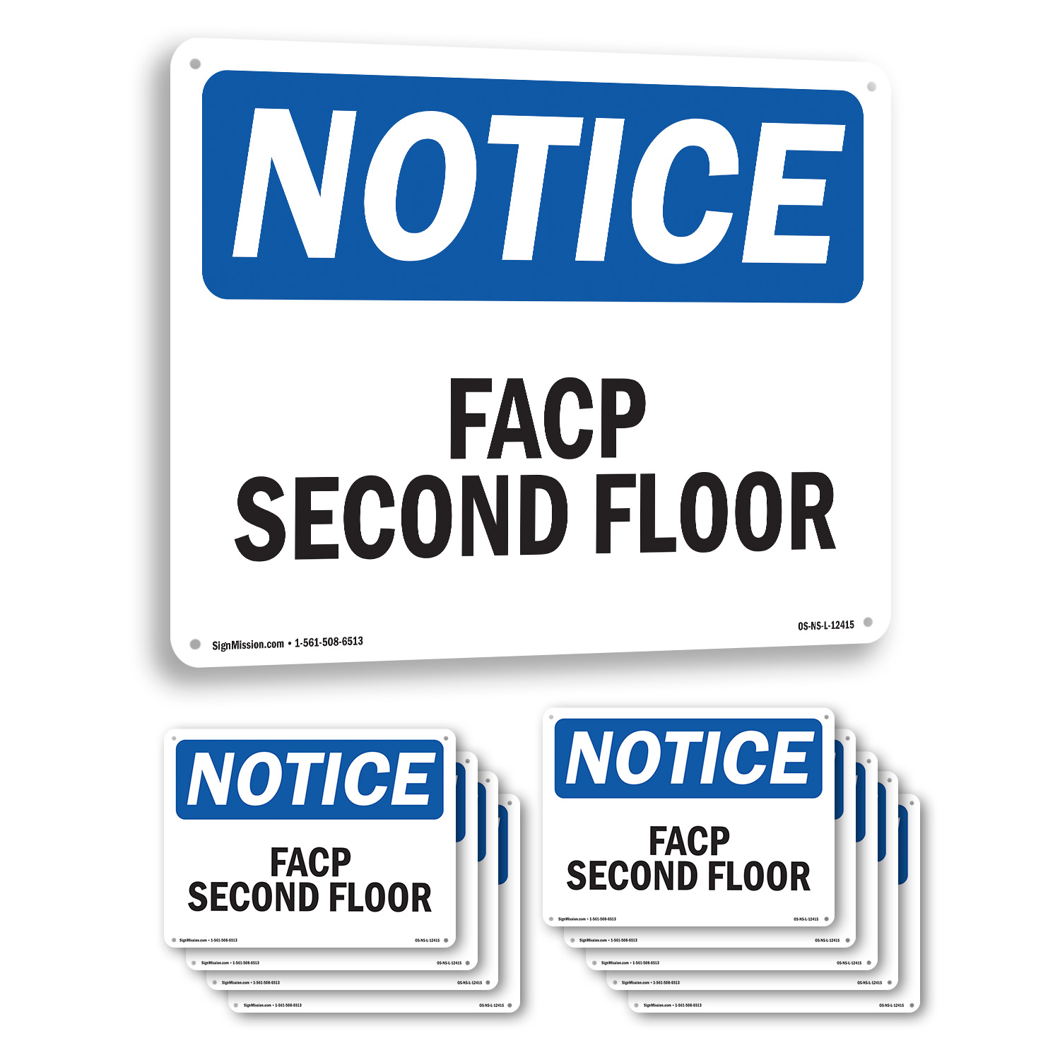 FACP Second Floor OSHA Notice Rigid Plastic Sign 24 Inch x 18 Inch - 10 ...