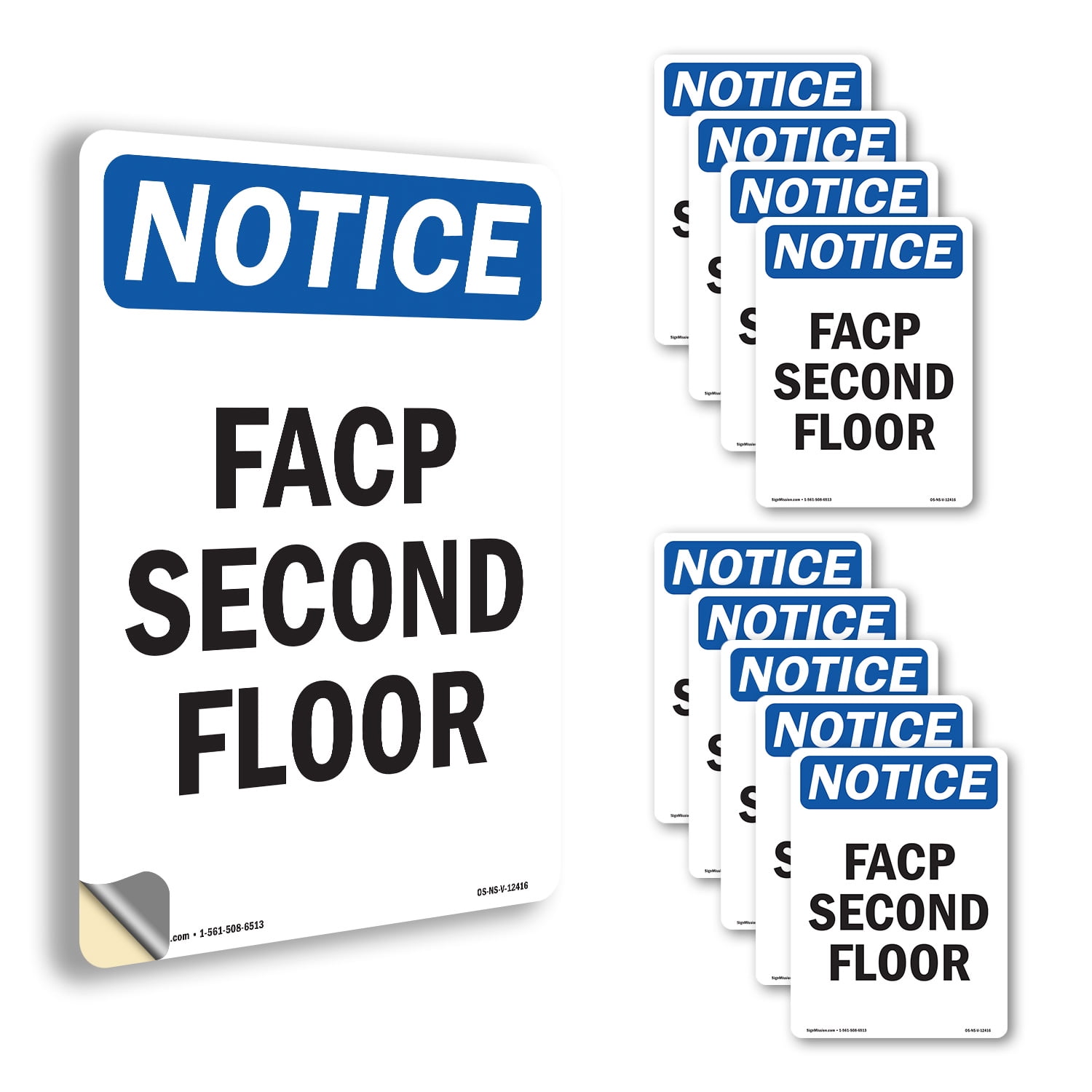 FACP Second Floor OSHA Notice Vinyl Decal Label 10 Inch x 7 Inch - 10 ...
