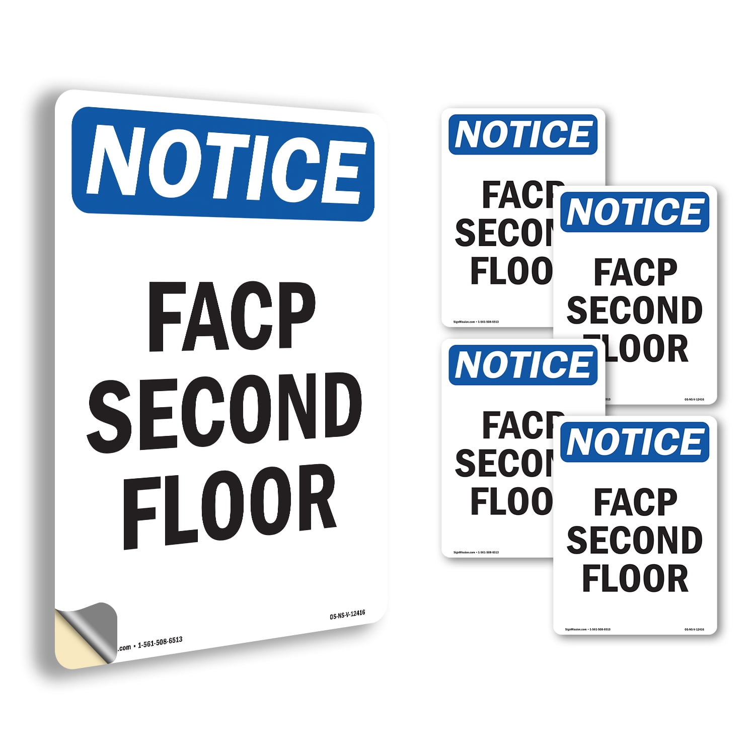 FACP Second Floor OSHA Notice Vinyl Decal Label 10 Inch x 7 Inch - 5 ...