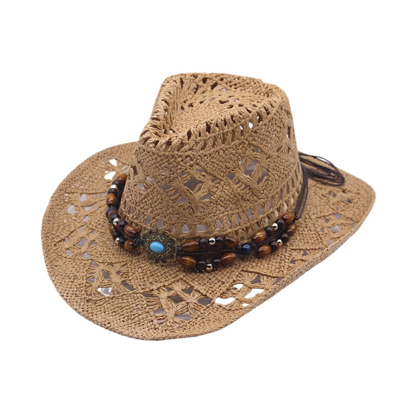 FADAACAI Mens Straw Cowboy Hat Western Hats for Men Womens Cowboy Hat ...