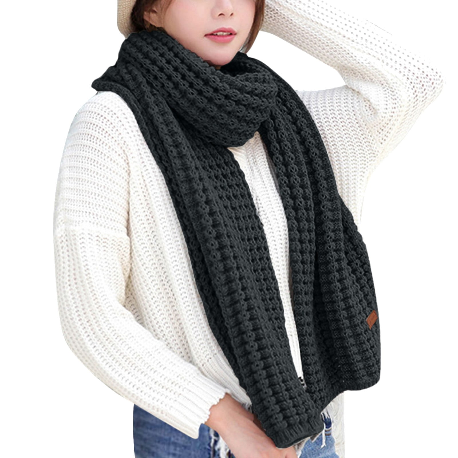 FADAACAI Winter Multi Colored Kint Feel Pashmina Shawls Elasticity ...