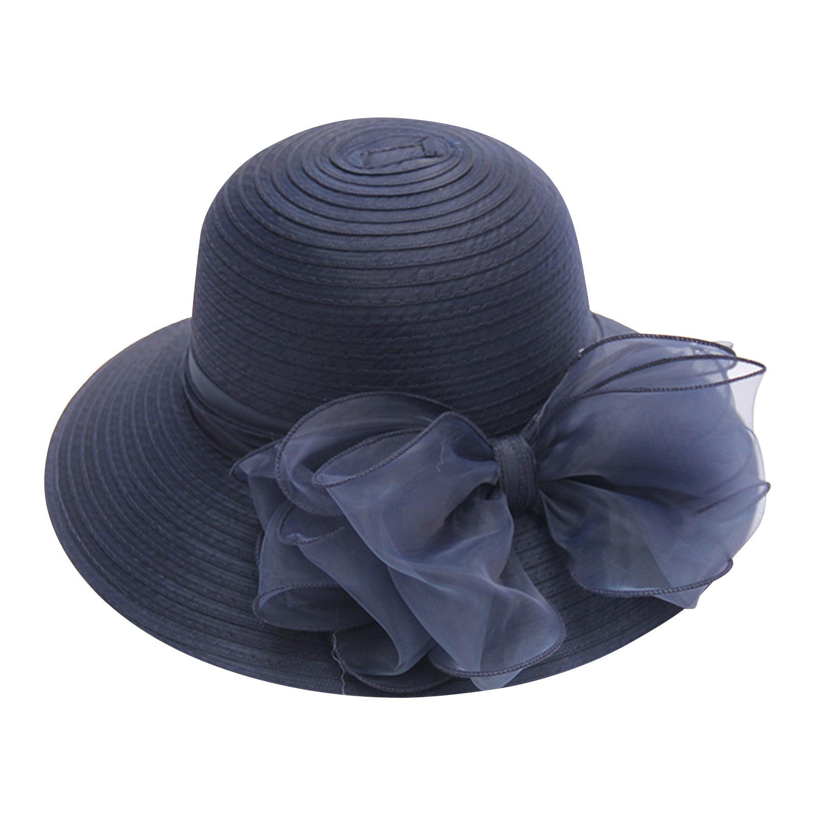 FADAACAI Women Church Cap Wide Brim Summer Sun Hat for Wedding Sun-Hats ...