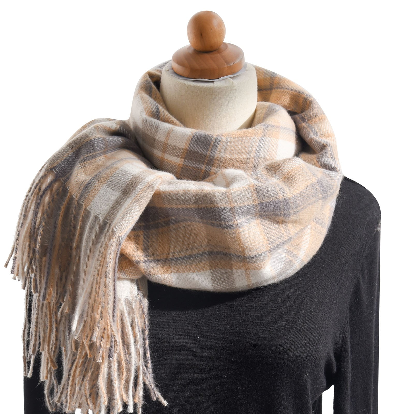 FADAACAI Women'S Autumn and Winter Colorful Plaid Shawl Thickening Warm ...