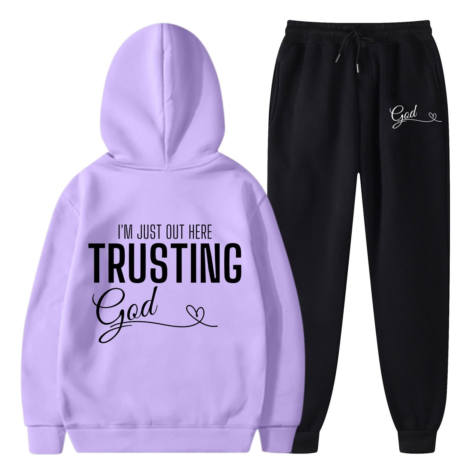 FADAACAI Women's Sweat Suits 2 Piece Set,Women Preppy Hoodie Sweatsuits ...