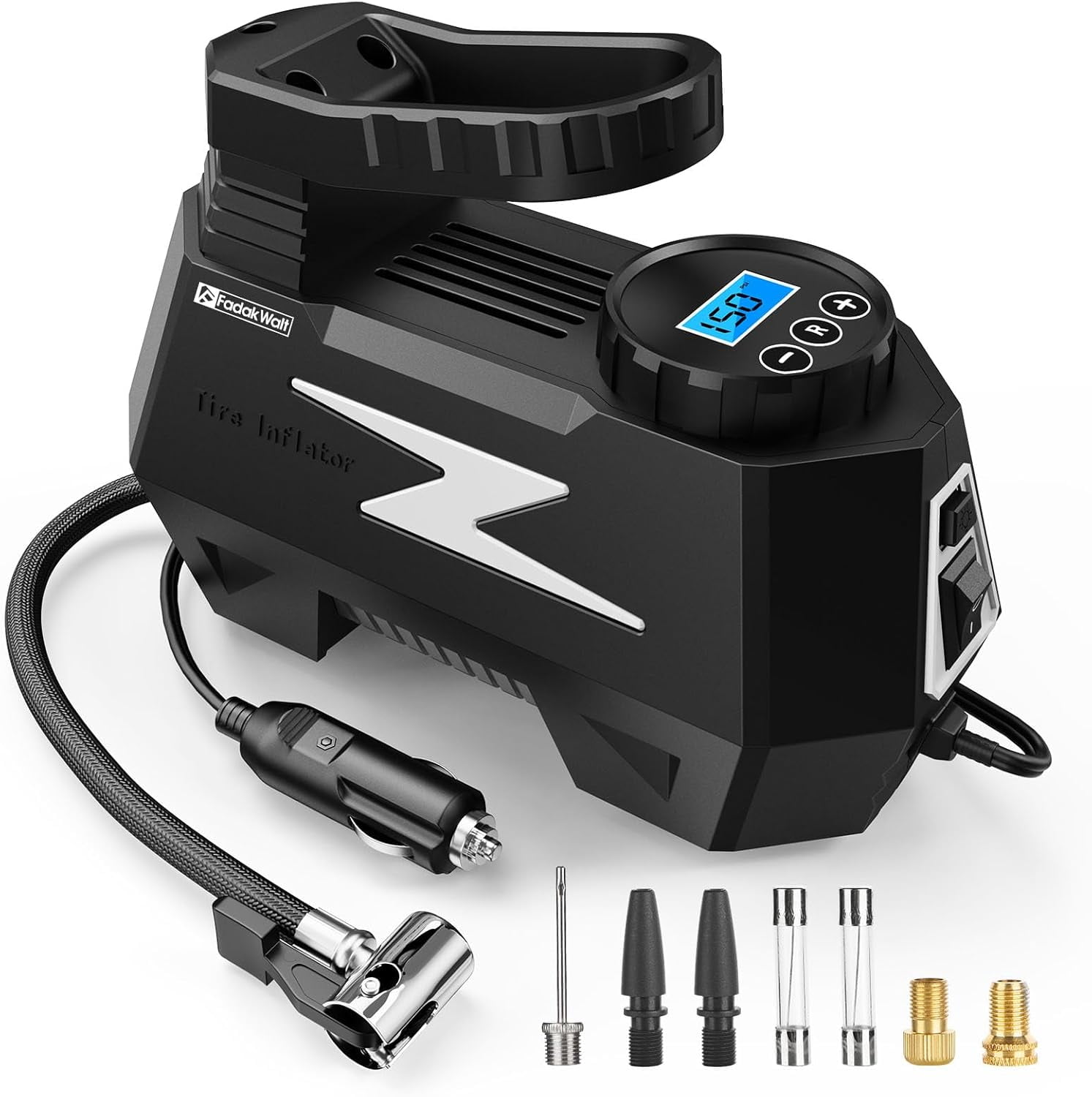 FADAKWALT Tire Inflator Portable Air Compressor, DC 12V Tire Air Pump ...