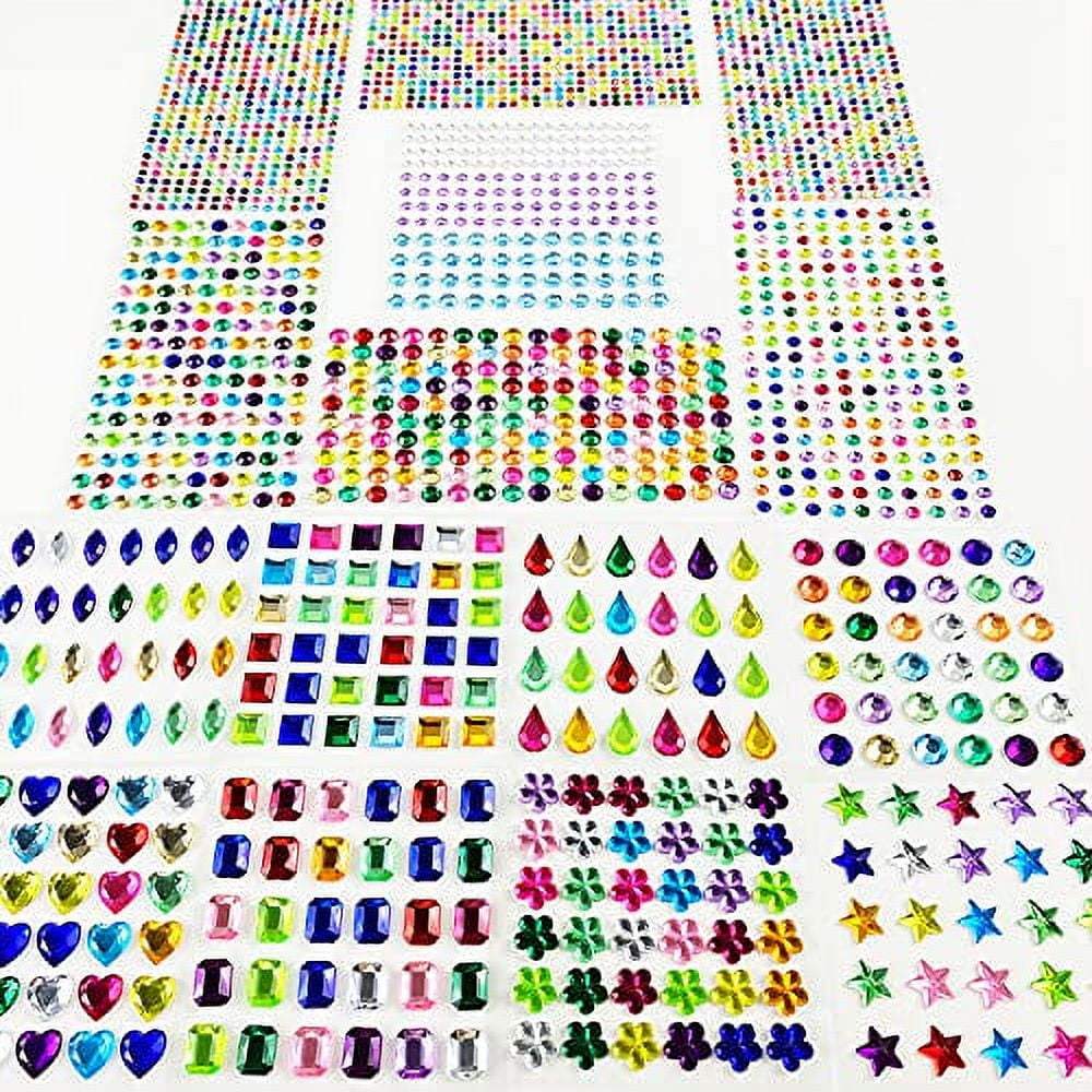 FADIKX 3650Pcs Gem Stickers Self Adhesive Jewel for Crafts Sparkly ...