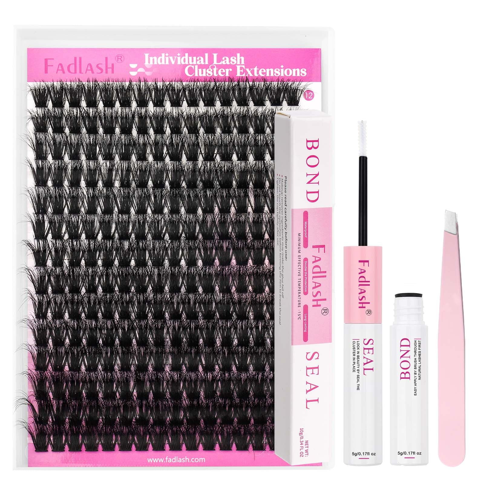 FADLASH Lash Extension Kit TSF6 100D Lash Clusters D Lash Cluster Kit DIY Eyelash Extension Kit ...
