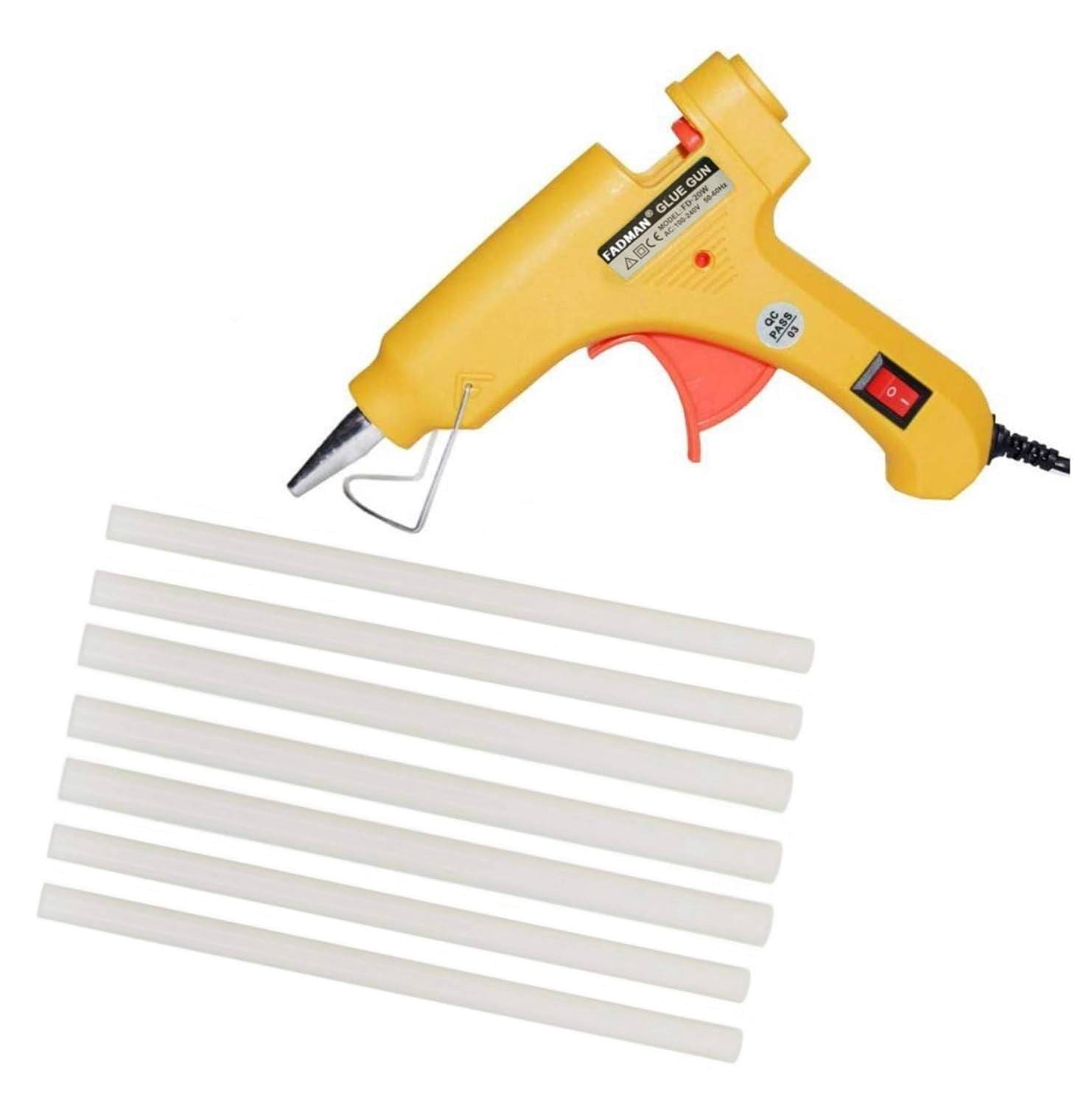 FADMAN 7 MM HOT Adhesive 7 Glue Sticks with Yellow 20 WATT Mini HOT ...