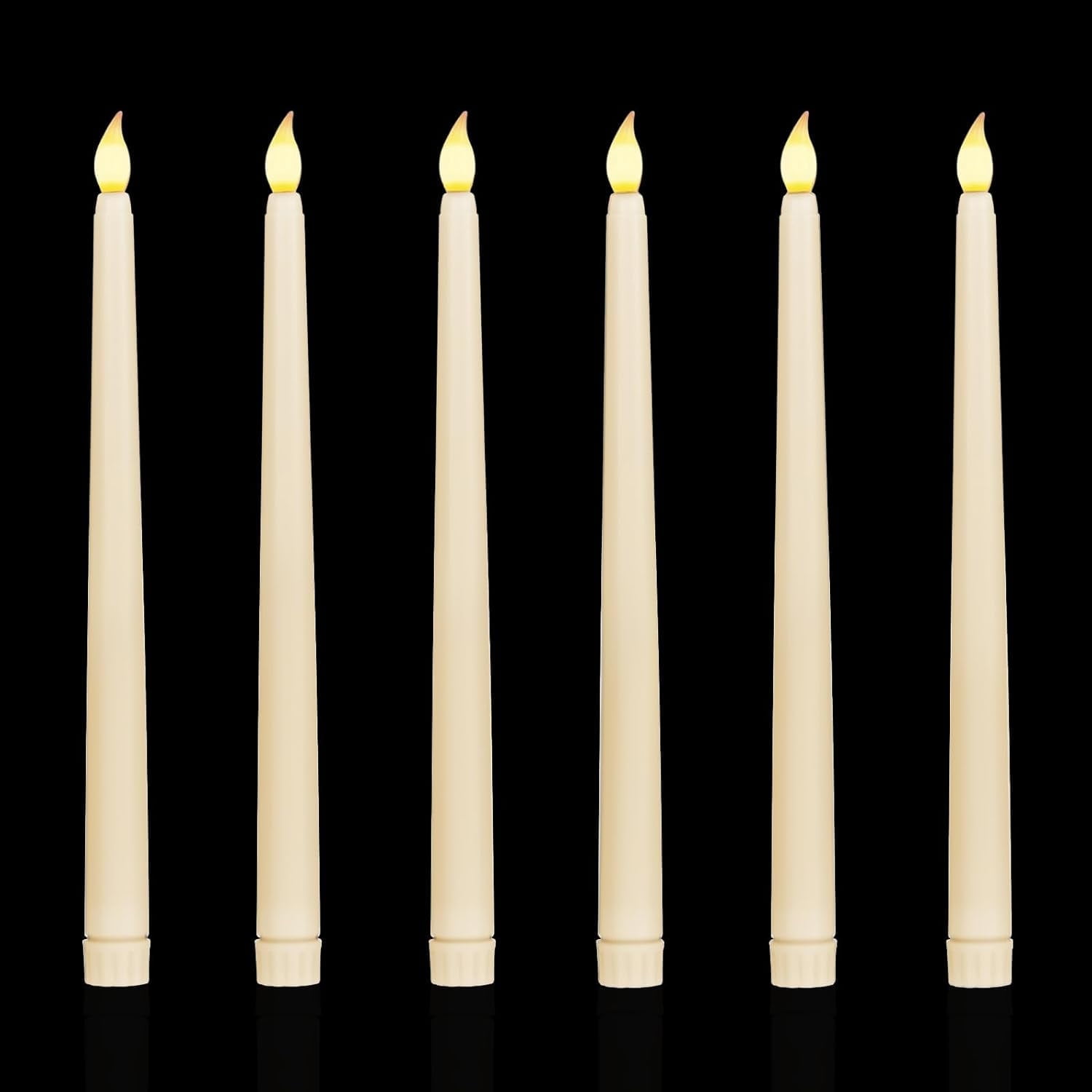 FAEFTY 6 Pcs Led Flameless Taper Candles Flickering Battery Operated 4D ...