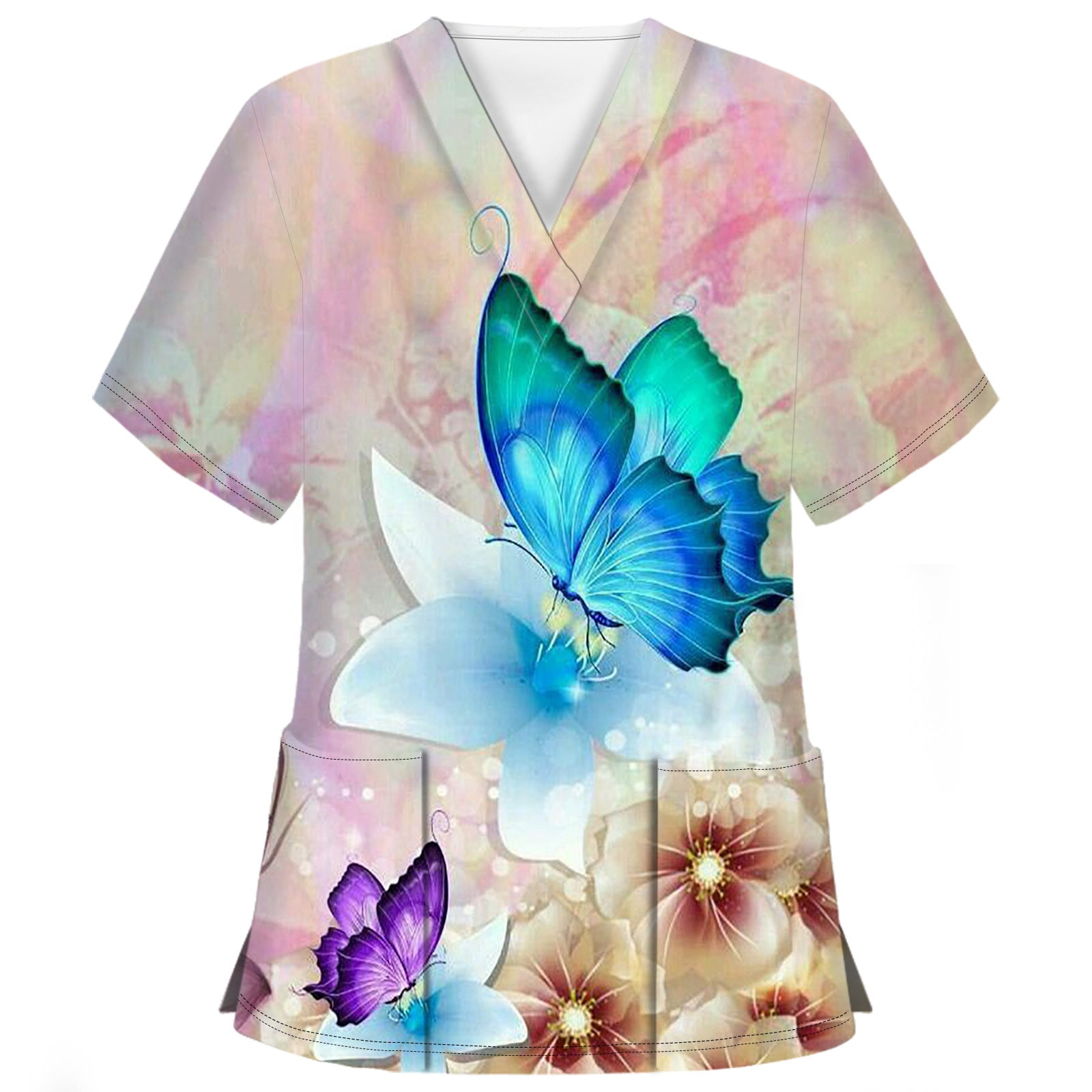 FAFWYP Scrubs for Women, Womens Professionals Scrubs Tops Floral ...
